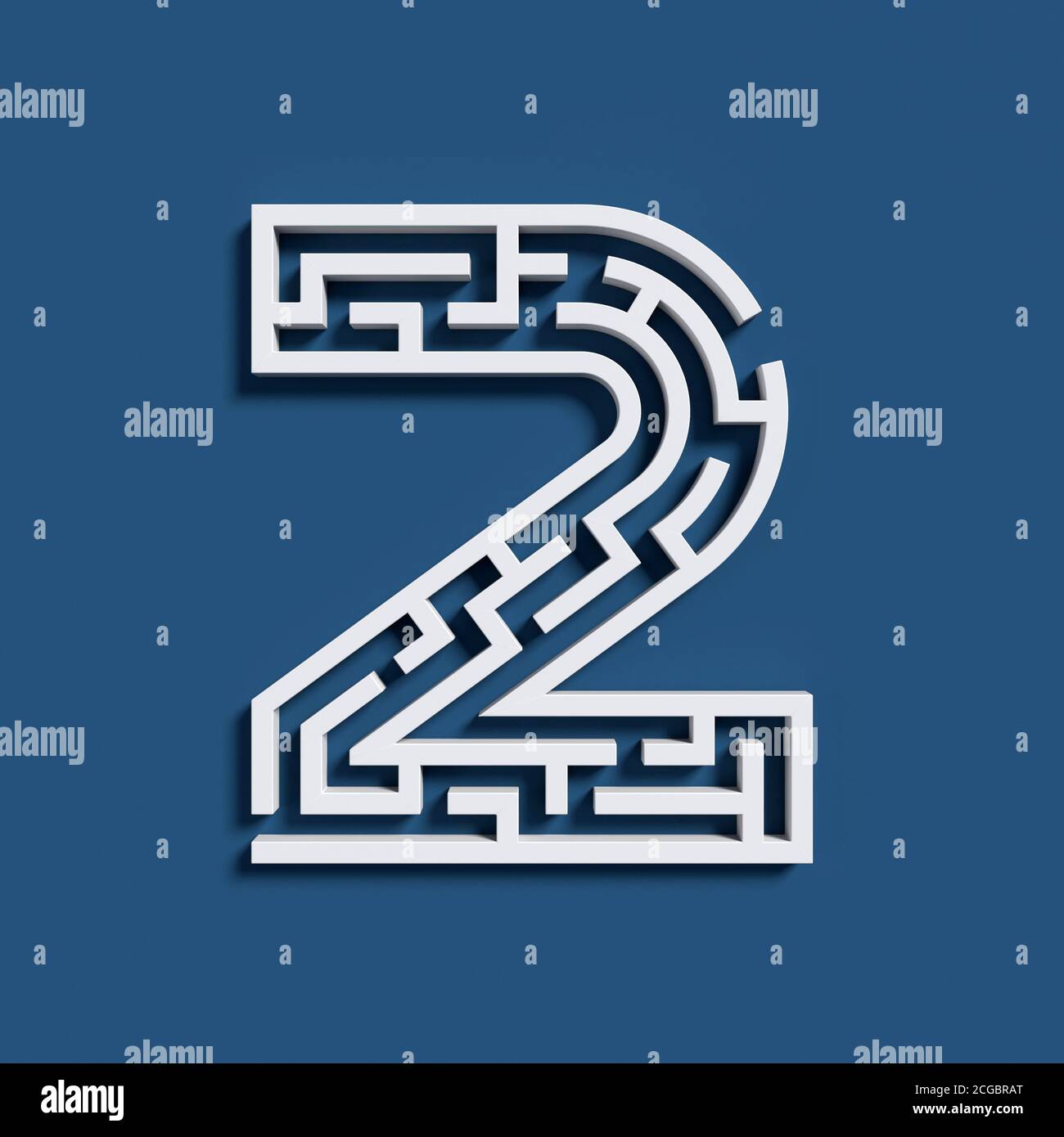 Maze font number 2 Stock Photo - Alamy