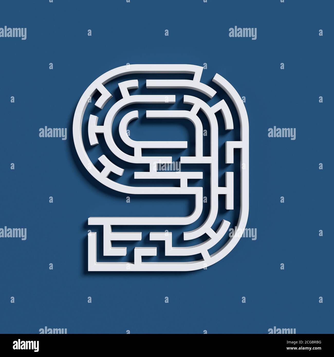 Maze font number 9 Stock Photo - Alamy