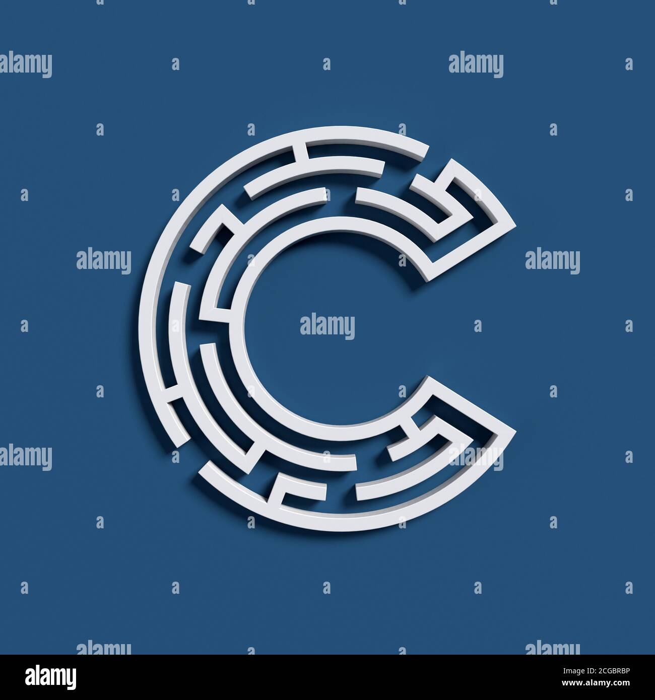 Maze font letter C Stock Photo - Alamy