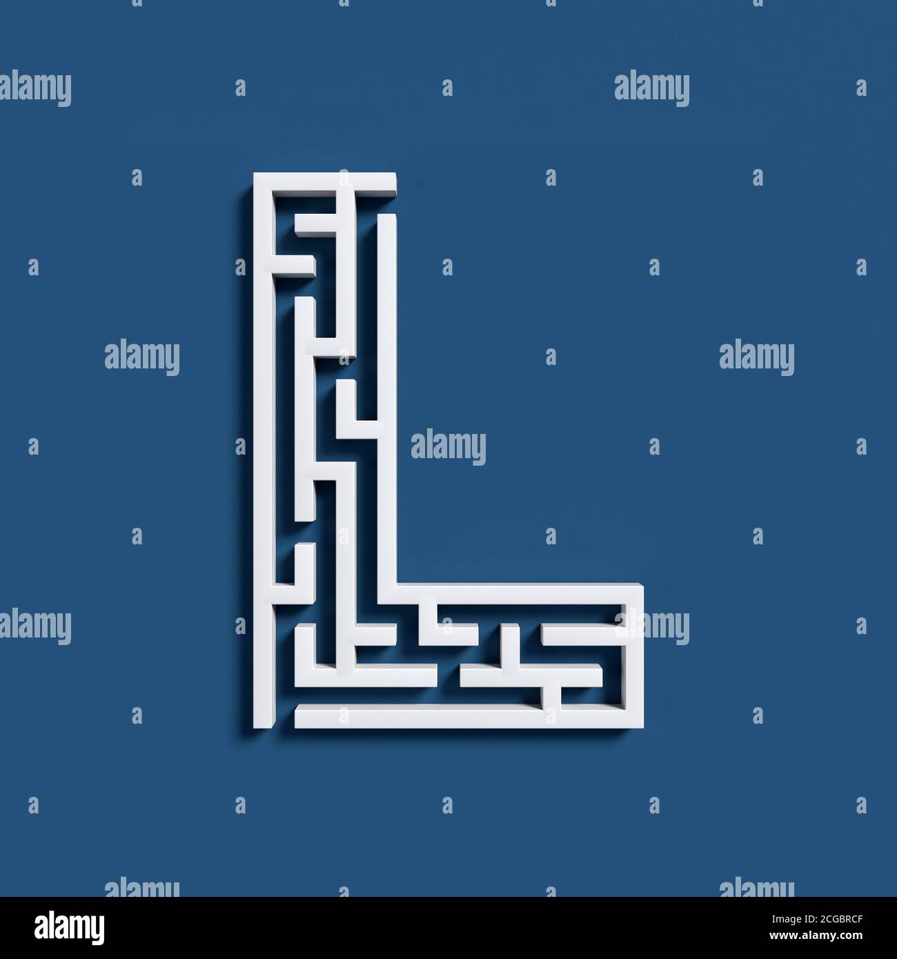 Maze font letter L Stock Photo - Alamy