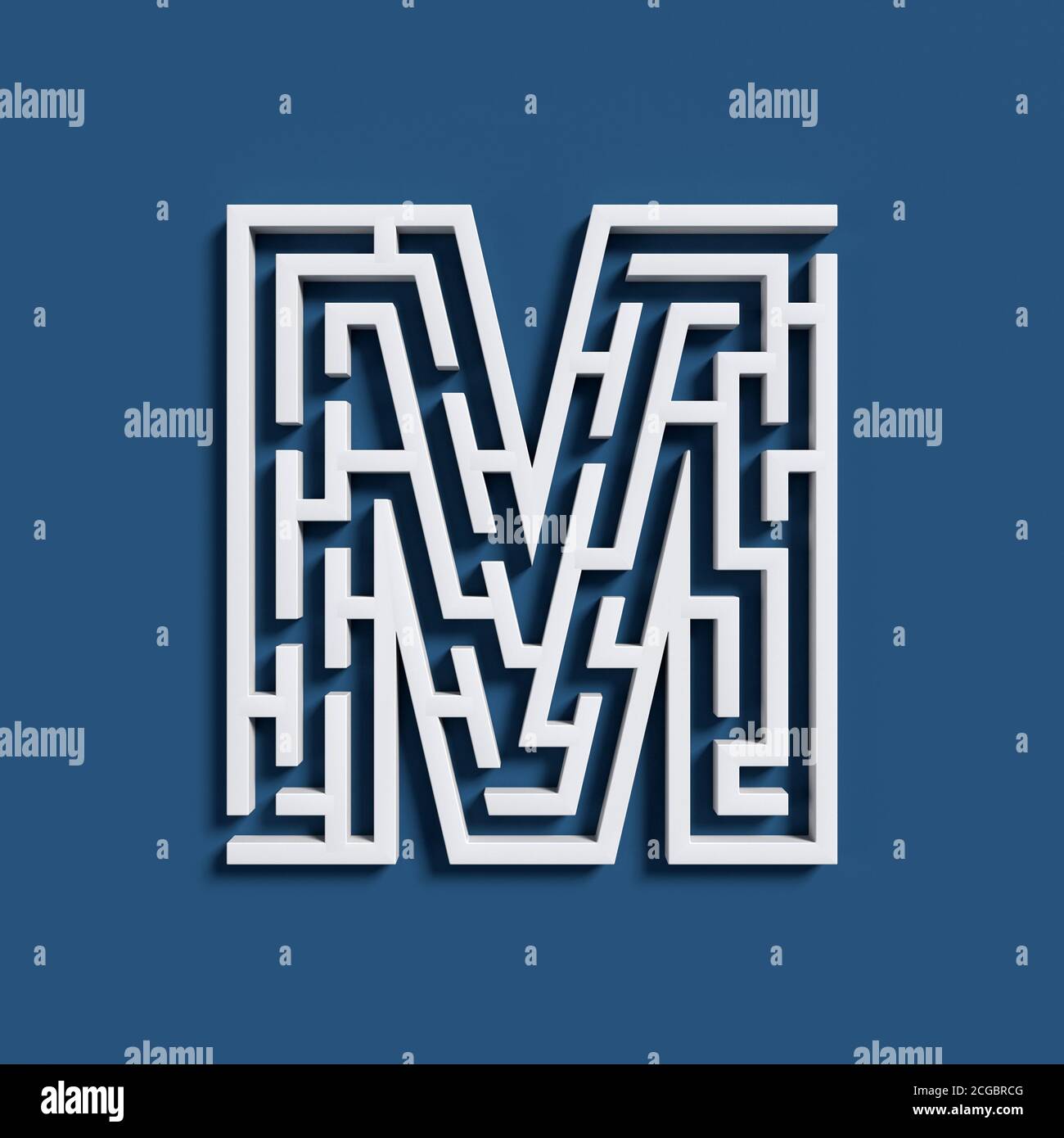Maze font letter M Stock Photo - Alamy