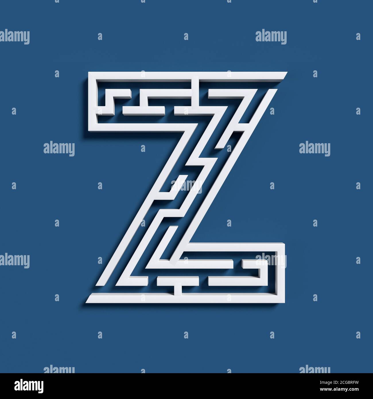 Maze font letter Z Stock Photo - Alamy
