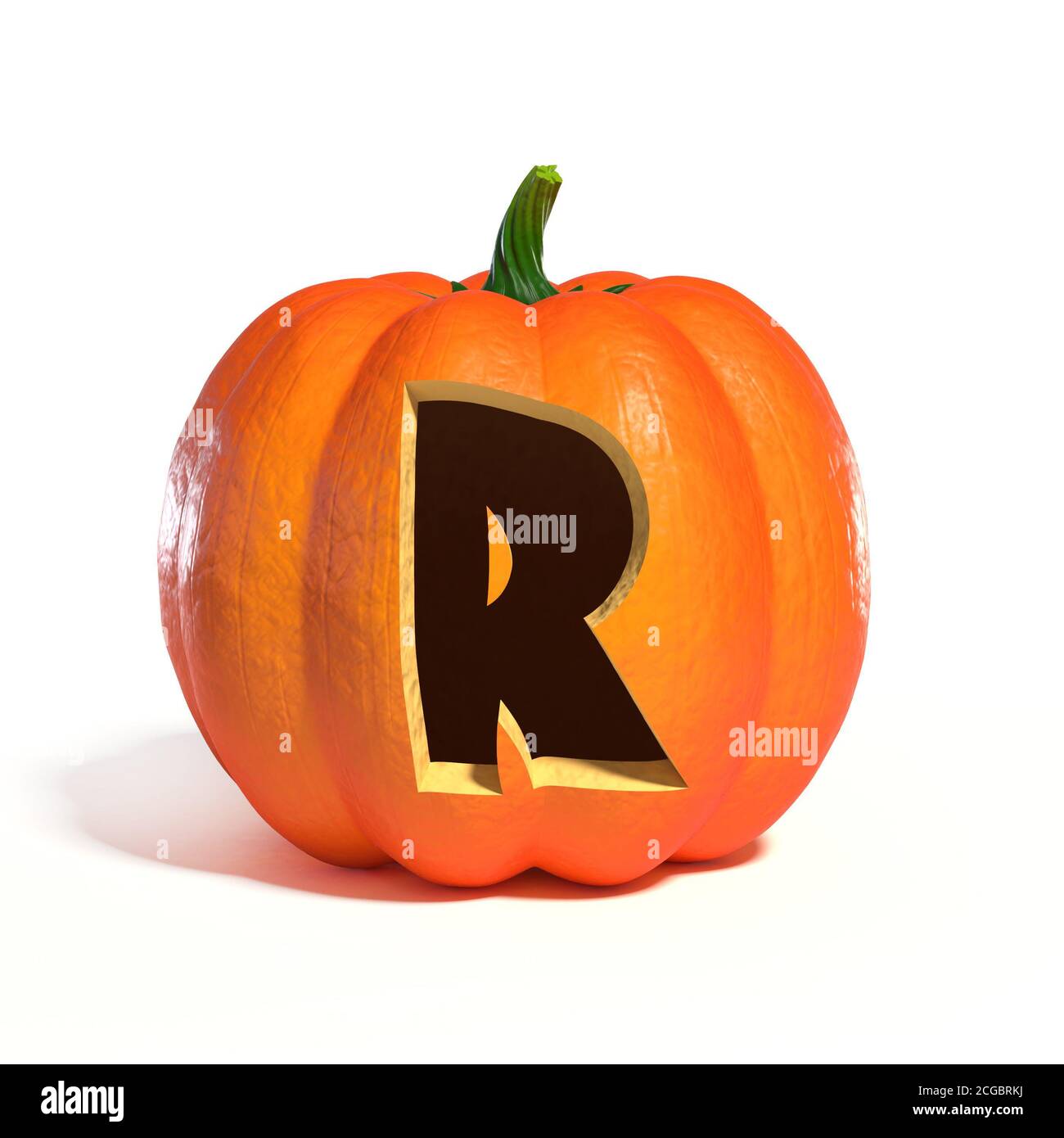 Halloween pumpkin font letter 3d rendering R Stock Photo - Alamy