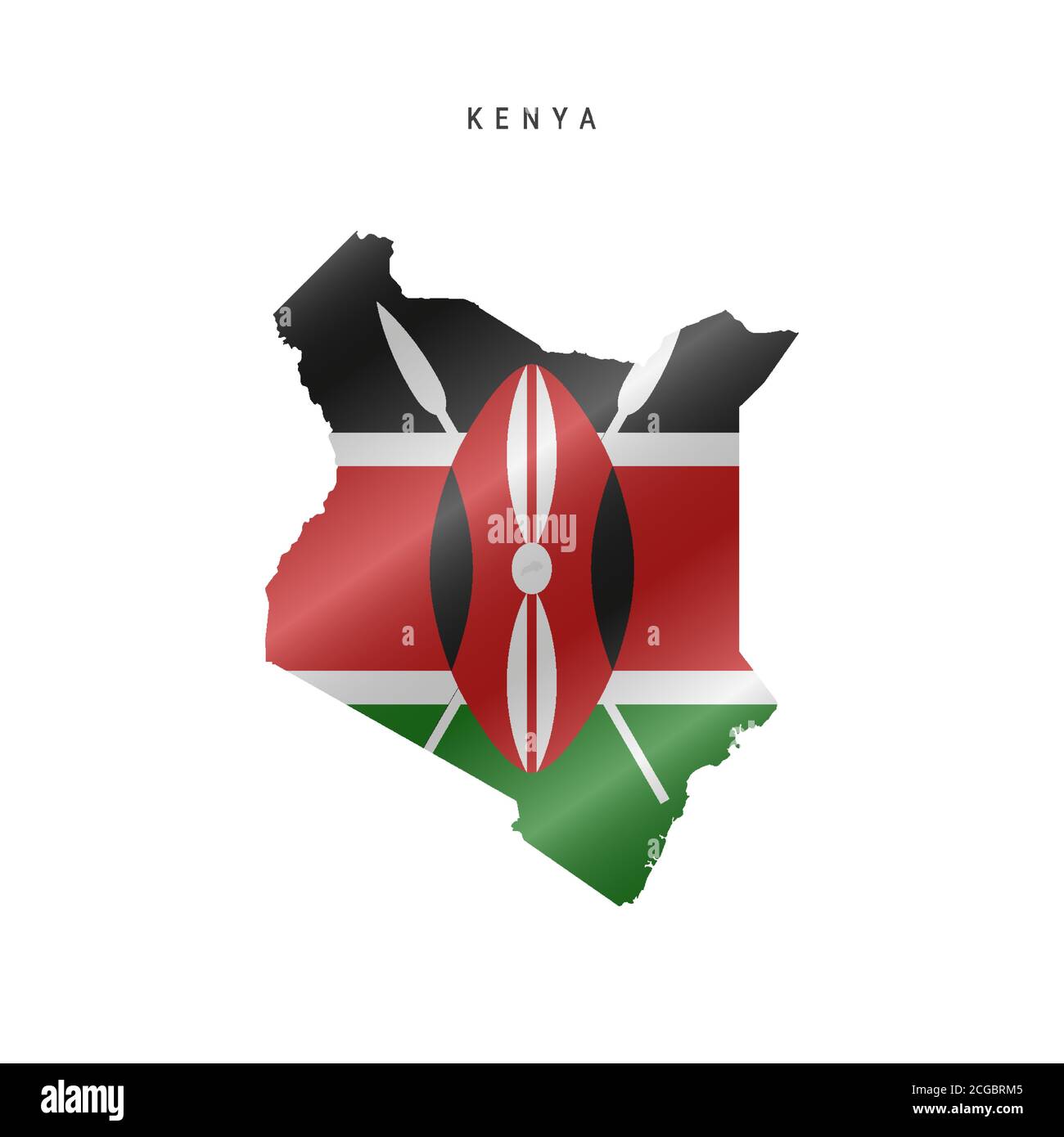 Waving flag map of Kenya. Vector illustration Stock Vector Image & Art ...