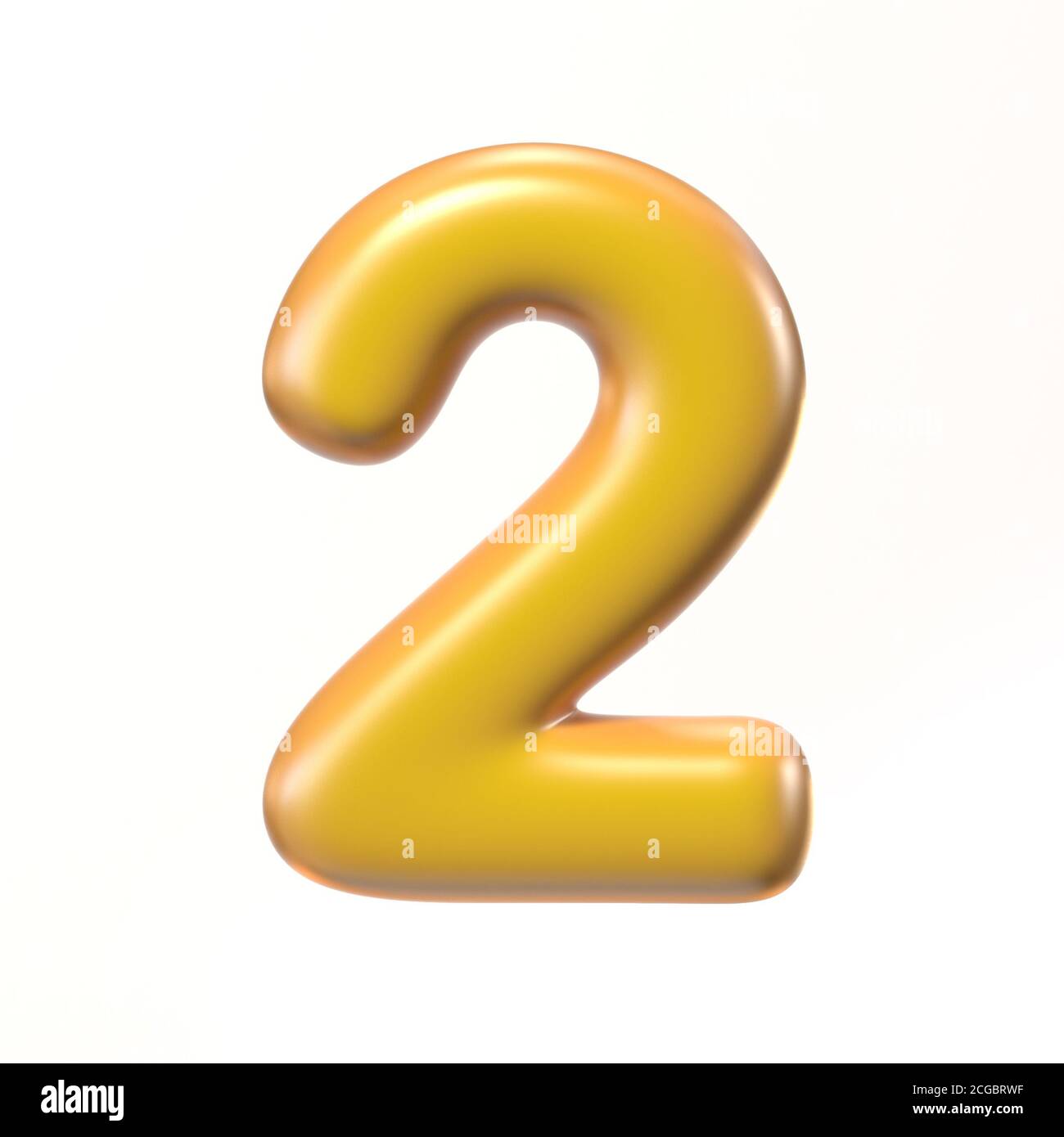 Bubbly 3d font number 2 Stock Photo - Alamy