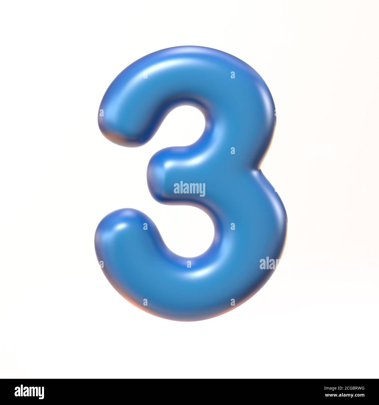 Bubbly 3d font number 3 Stock Photo - Alamy