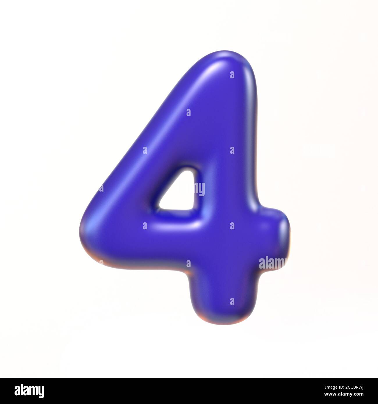 Bubbly 3d font number 4 Stock Photo - Alamy