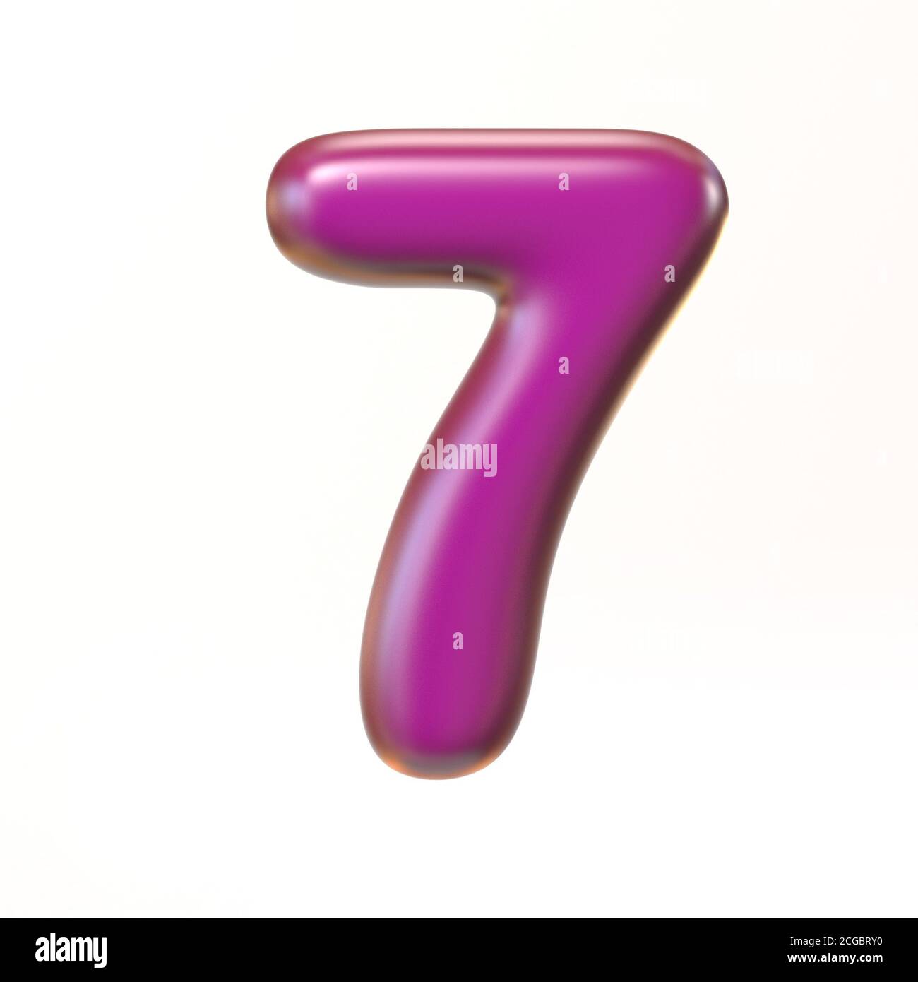 Bubbly 3d font number 7 Stock Photo - Alamy