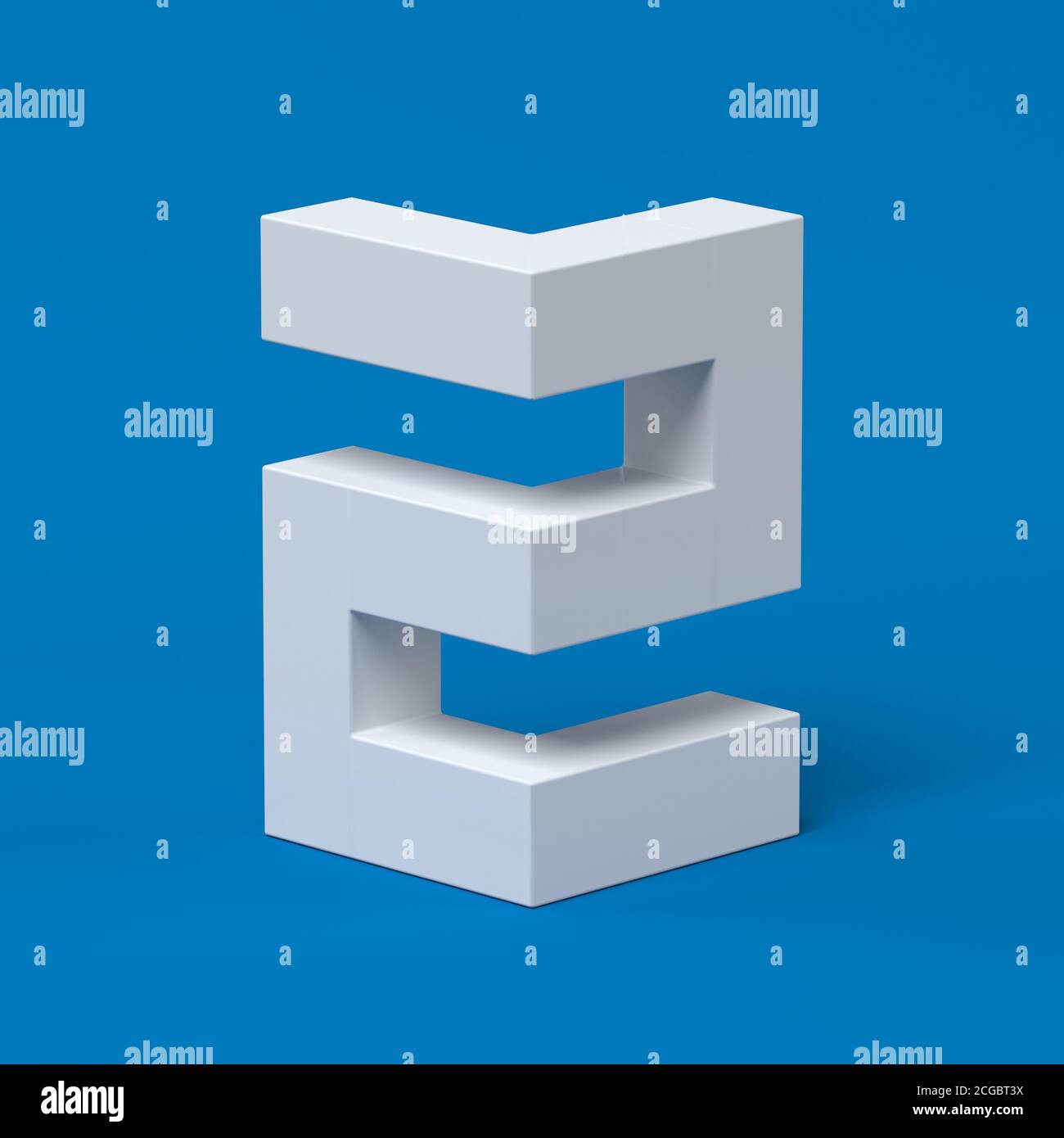 Isometric font 3d rendering number 2 Stock Photo - Alamy