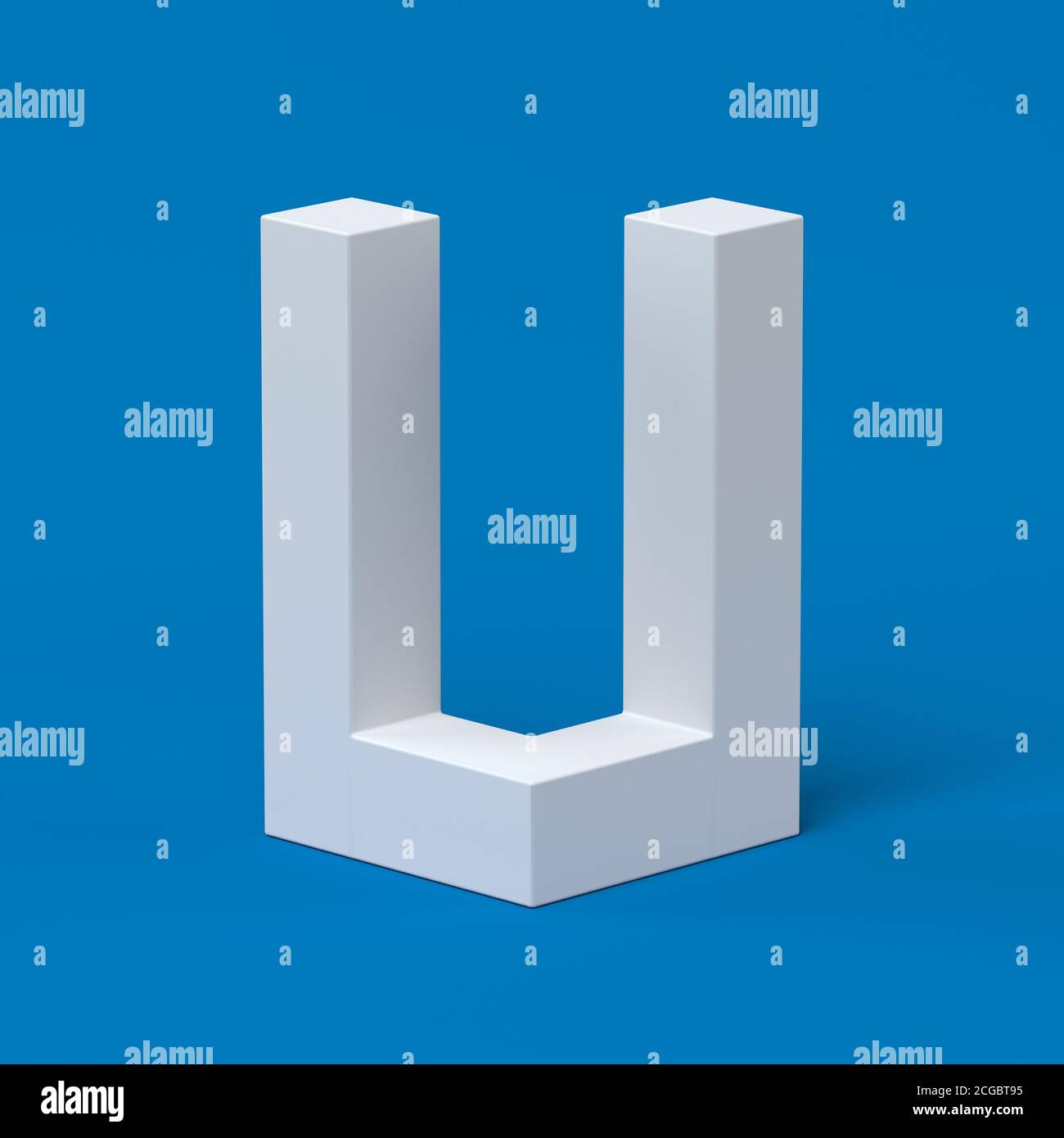 Isometric font 3d rendering letter U Stock Photo - Alamy