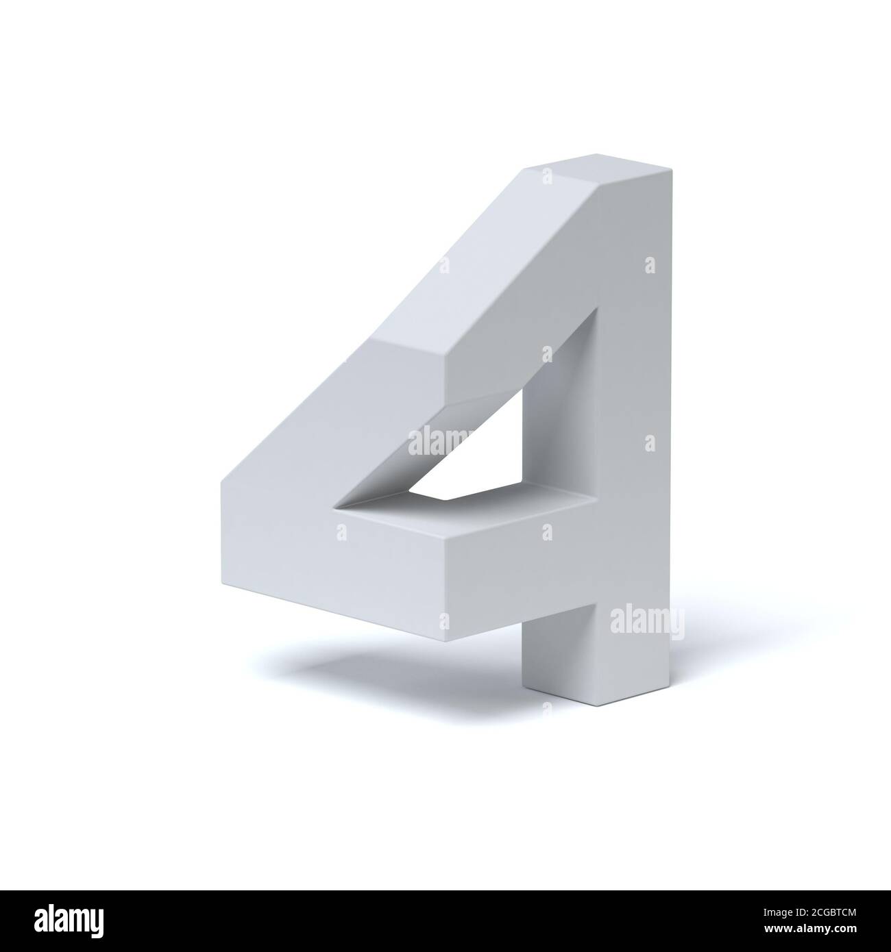 Isometric font 3d rendering number 4 Stock Photo - Alamy