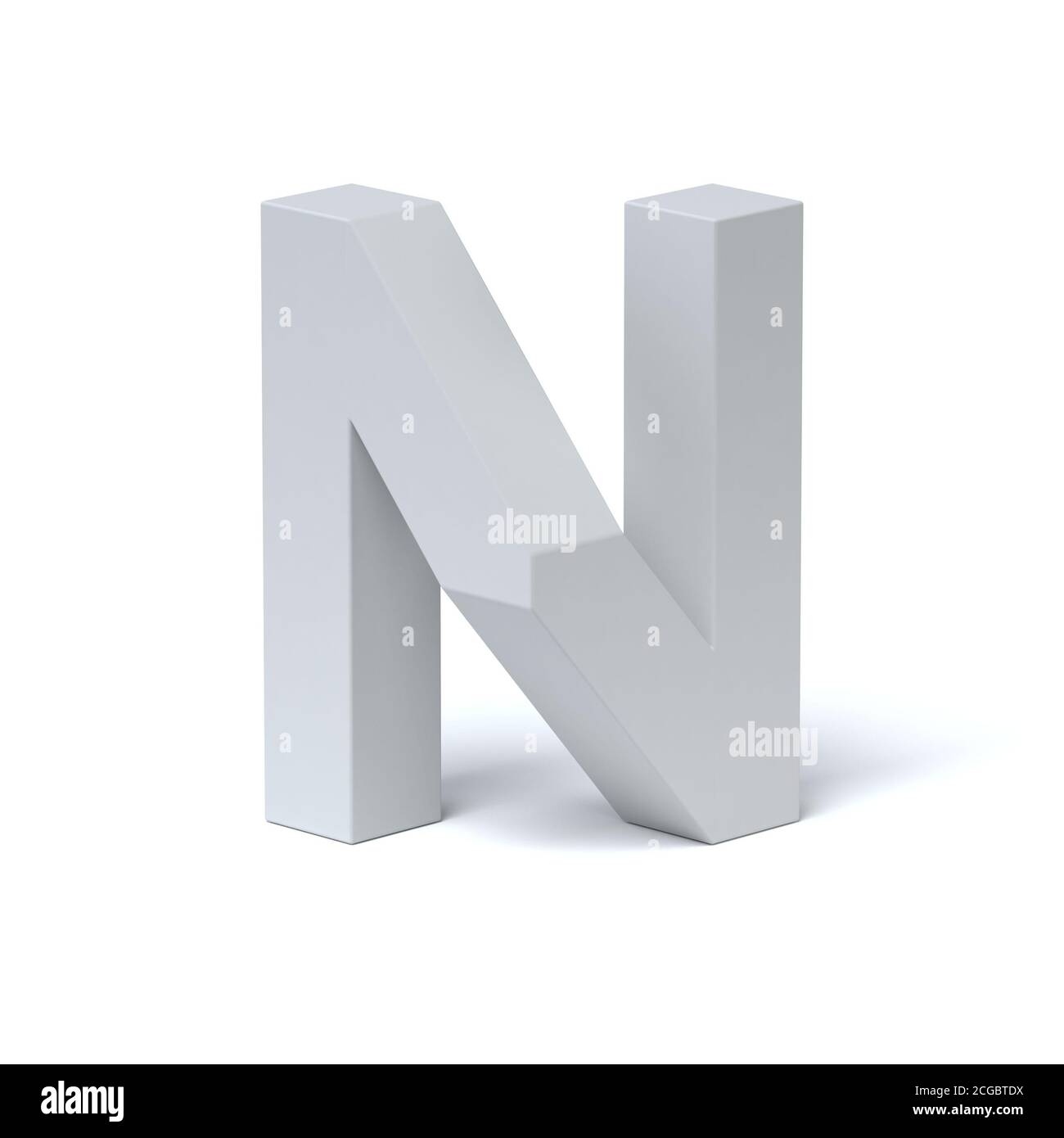 Isometric font 3d rendering letter N Stock Photo - Alamy