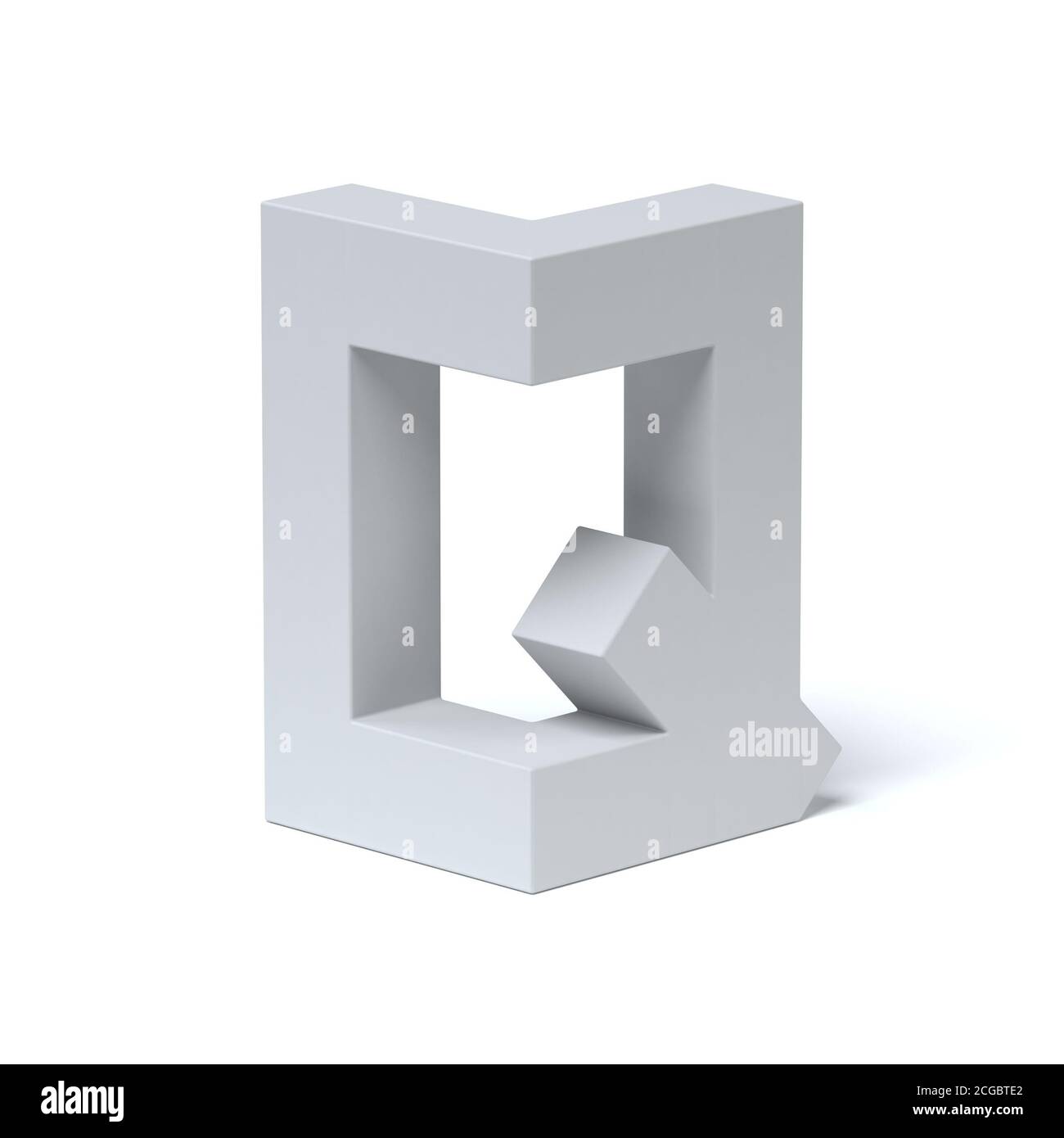 Isometric font 3d rendering letter Q Stock Photo - Alamy