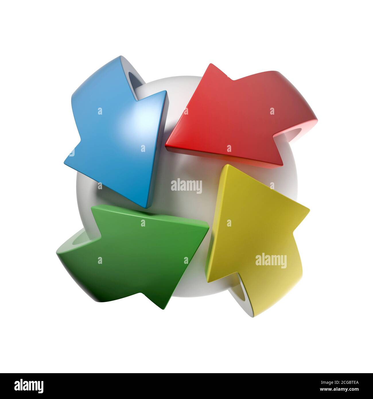 Colorful arrows orbiting around the sphere 3d rendering Stock Photo - Alamy