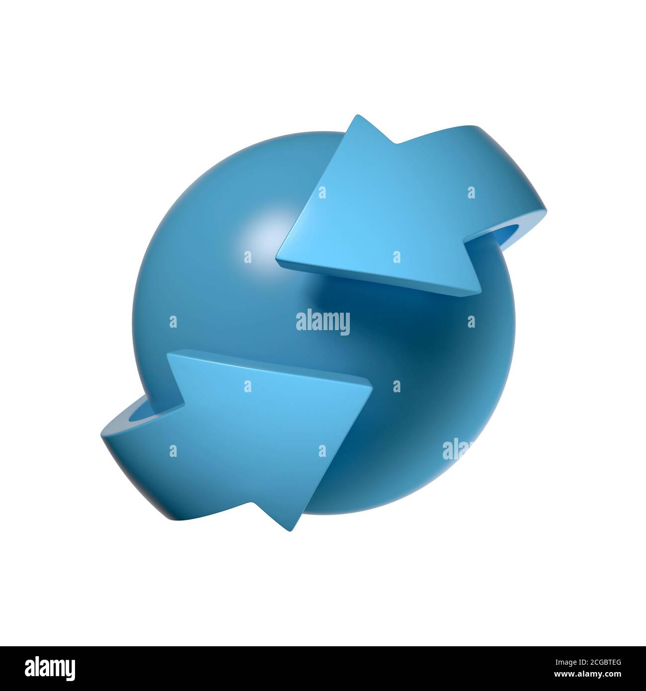 Arrow orbiting around the sphere 3d rendering Stock Photo - Alamy