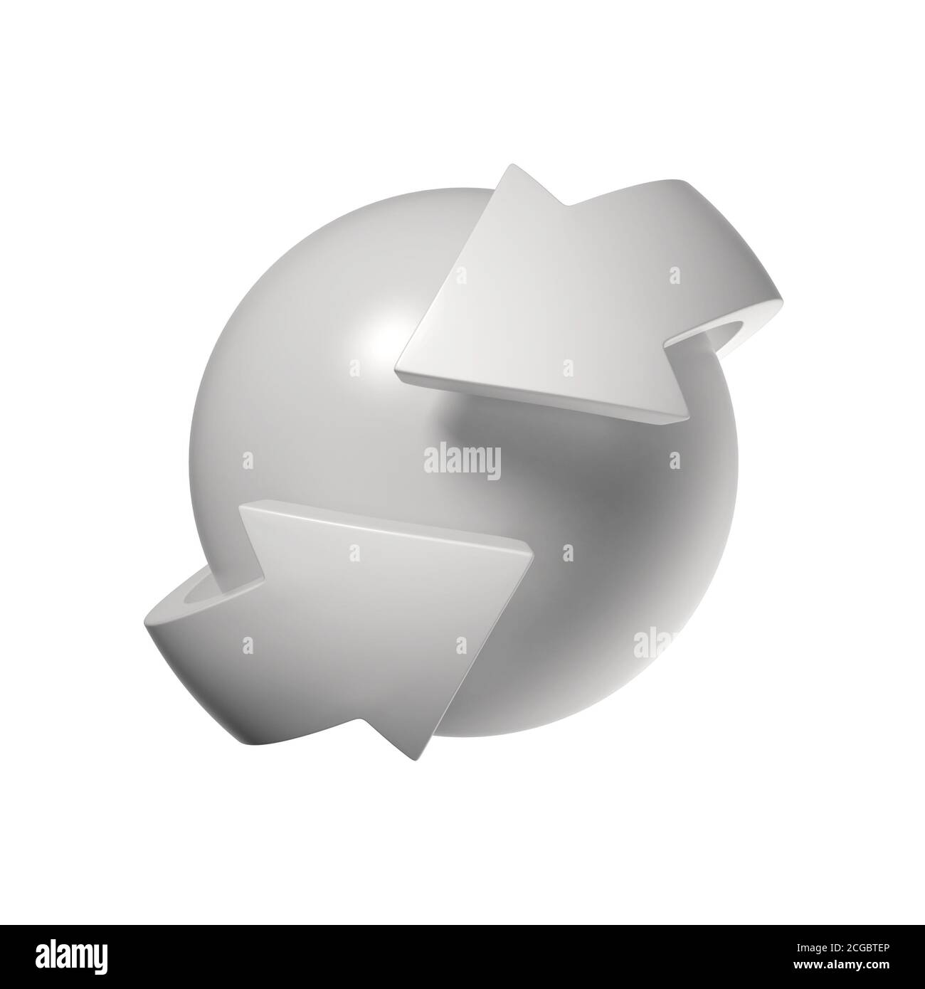 Arrow orbiting around the sphere 3d rendering Stock Photo - Alamy
