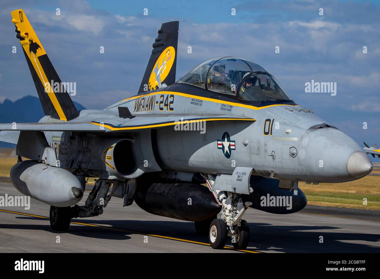 A U.S. Marine Corps F/A-18D Hornet with Marine All-Weather Fighter ...