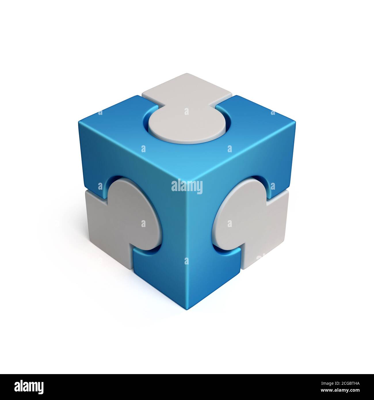 Cubical jigsaw icon 3d rendering Stock Photo - Alamy