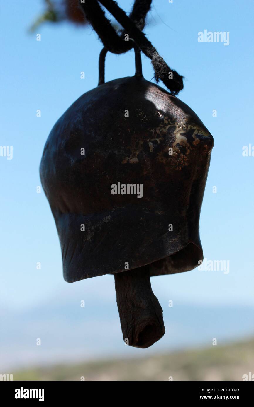 old and rusty goat bell Stock Photo - Alamy