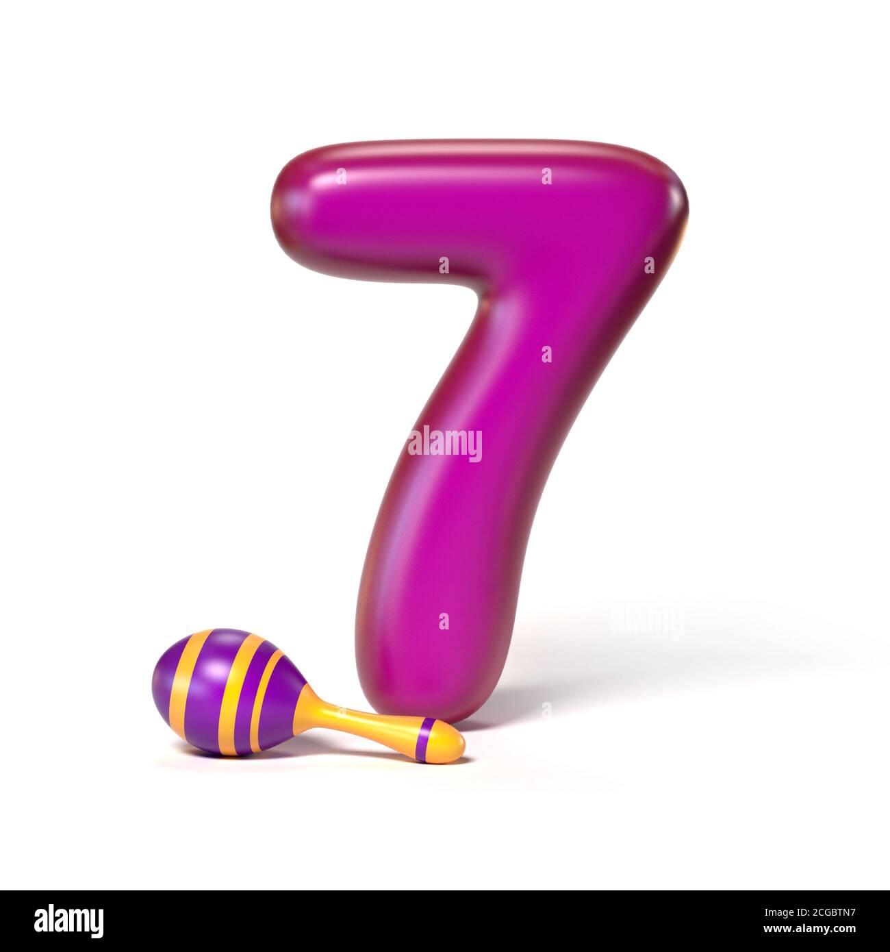 Toy font number 7 3d rendering Stock Photo - Alamy