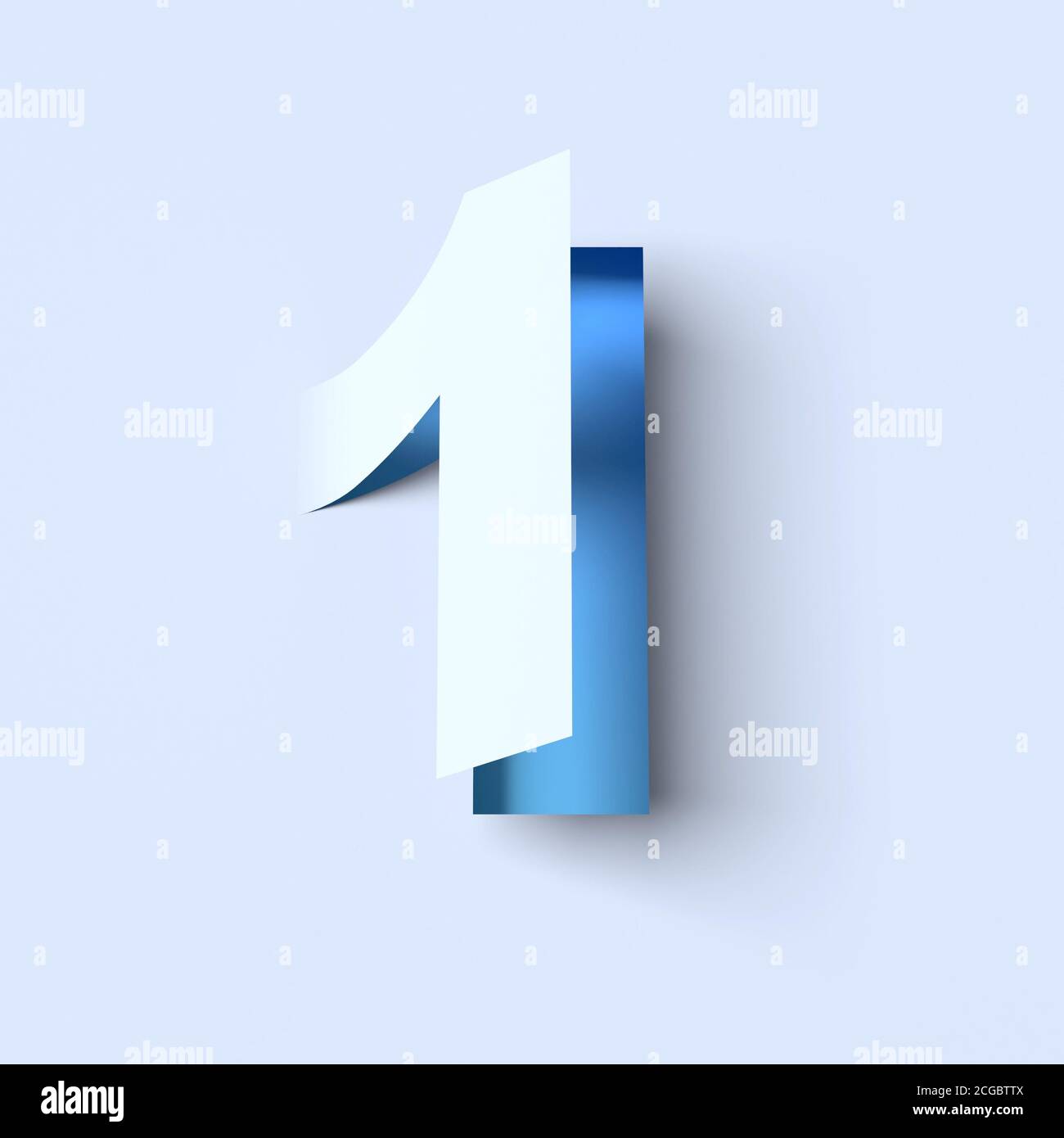 Cut out paper font number 1 Stock Photo - Alamy