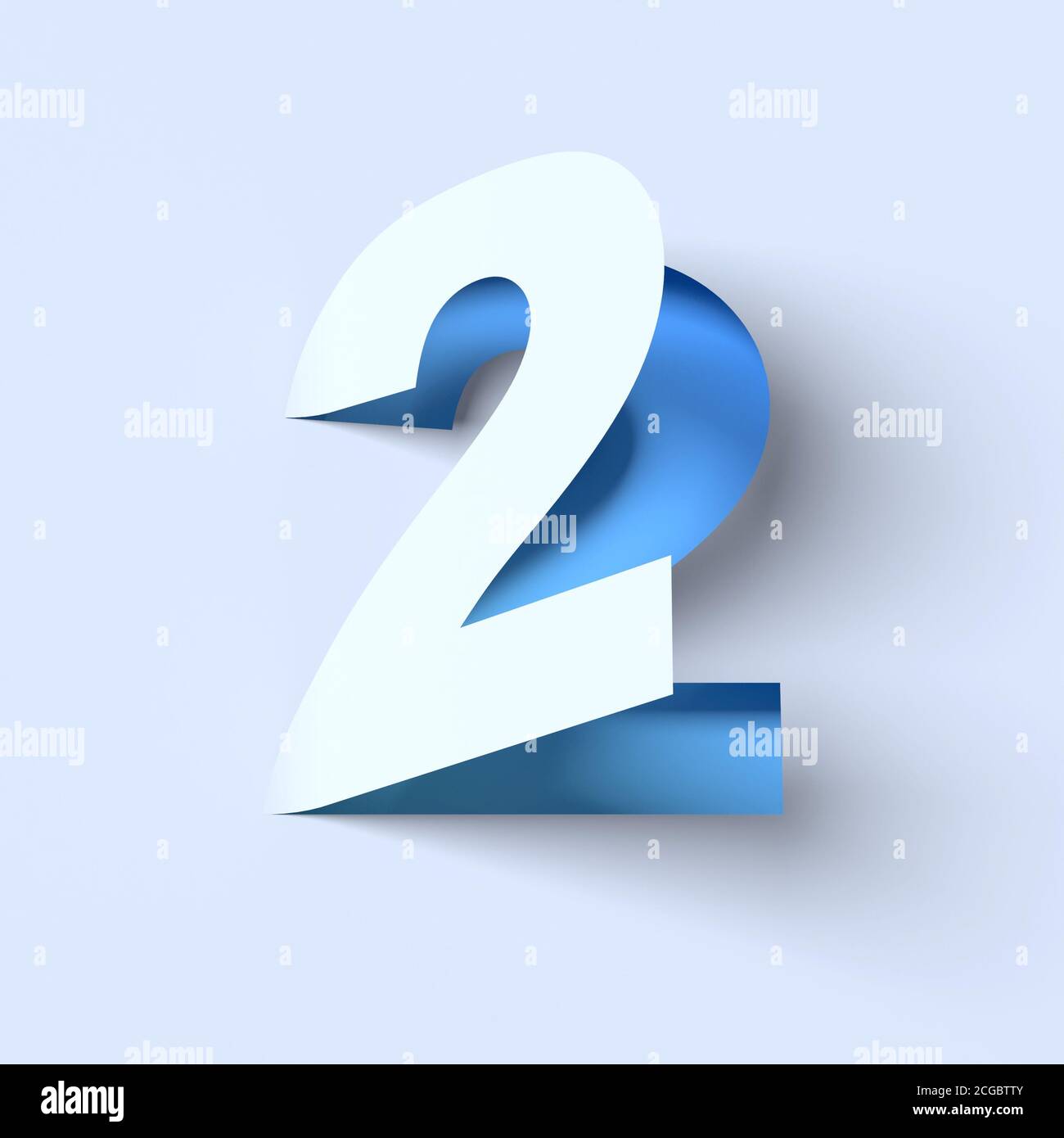 Cut out paper font number 2 Stock Photo - Alamy