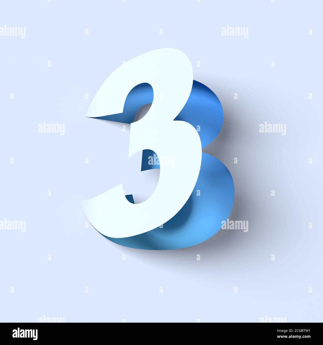 Cut out paper font number 3 Stock Photo - Alamy