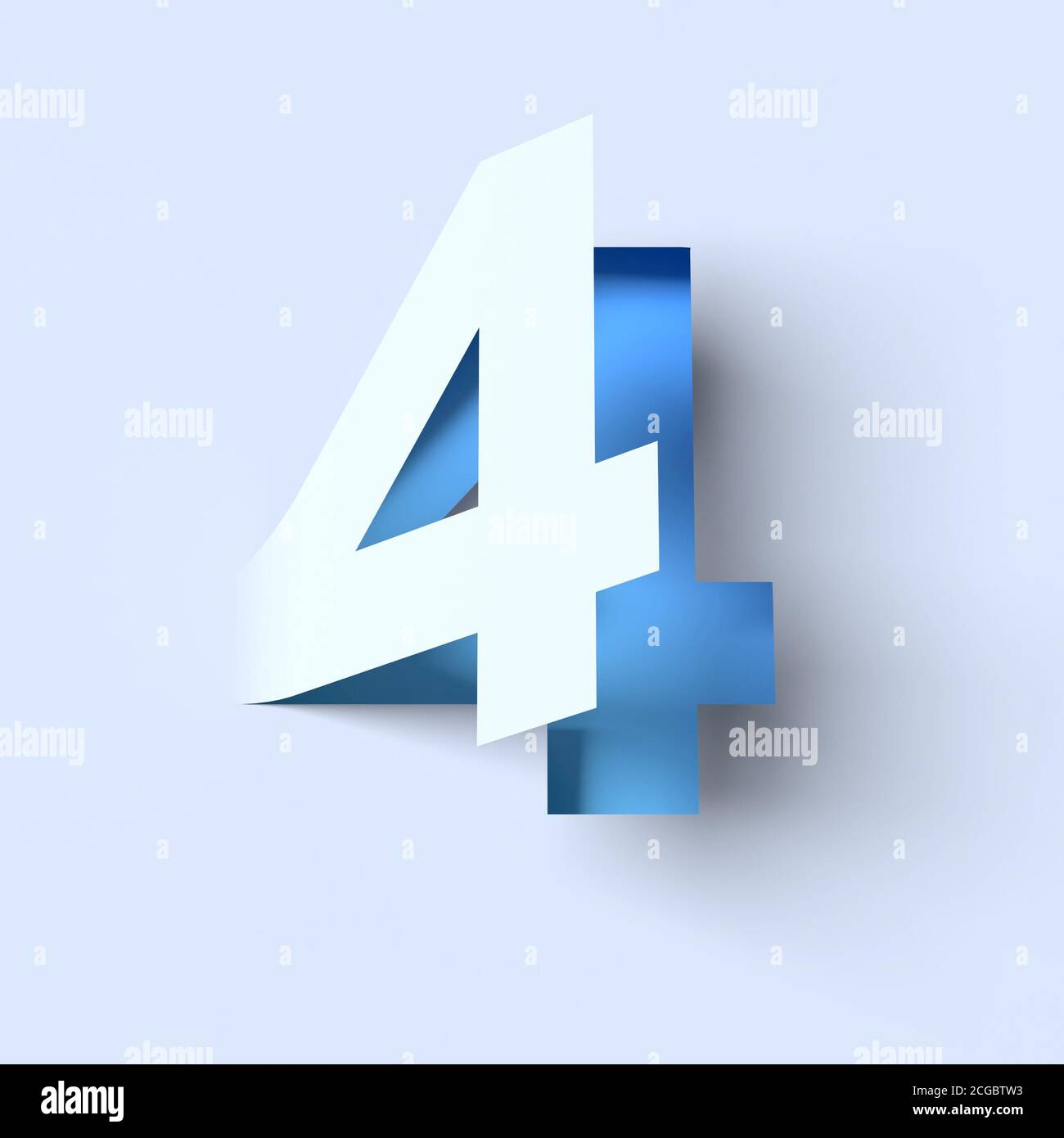 Cut out paper font number 4 Stock Photo - Alamy