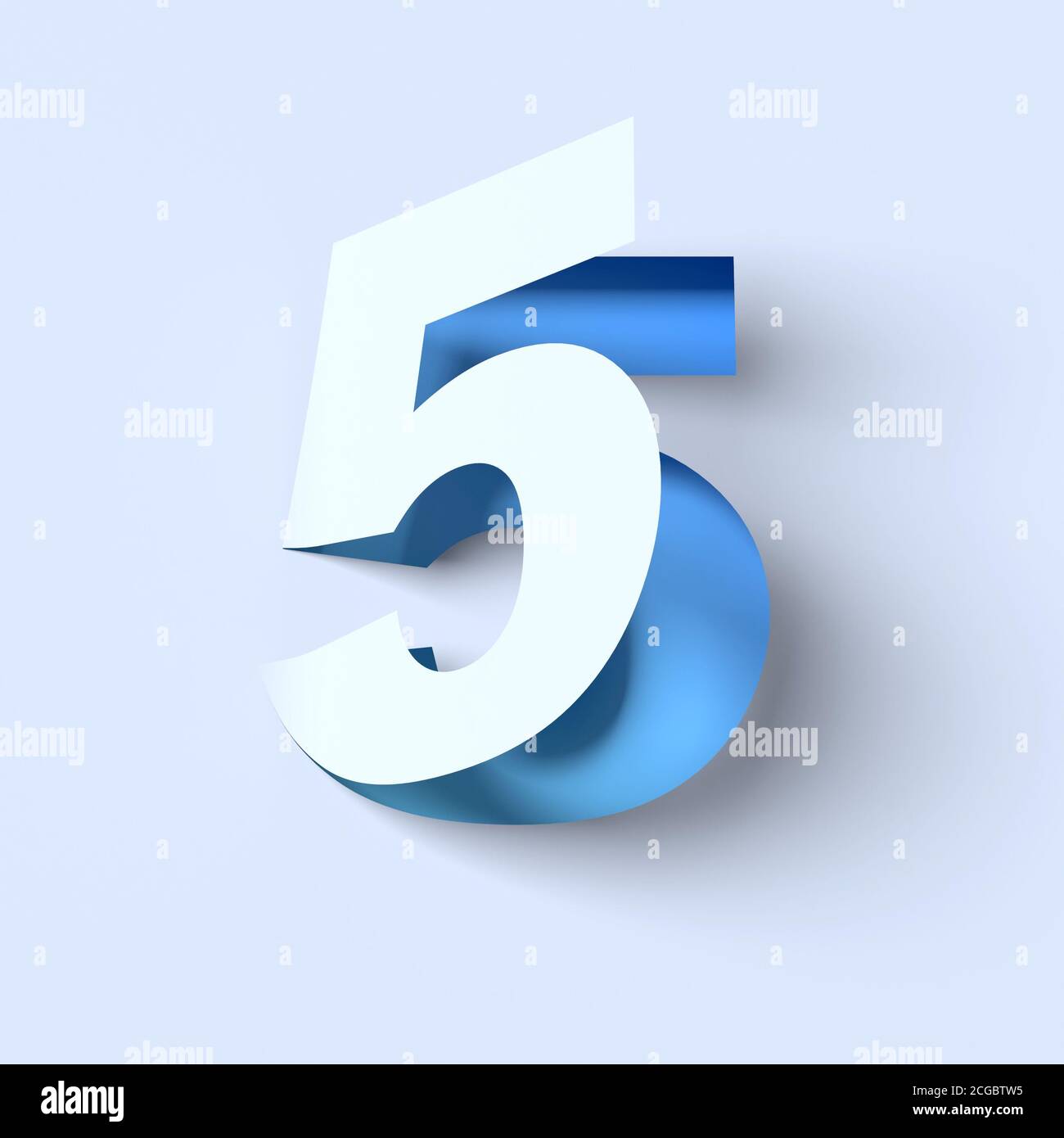 Cut out paper font number 5 Stock Photo - Alamy