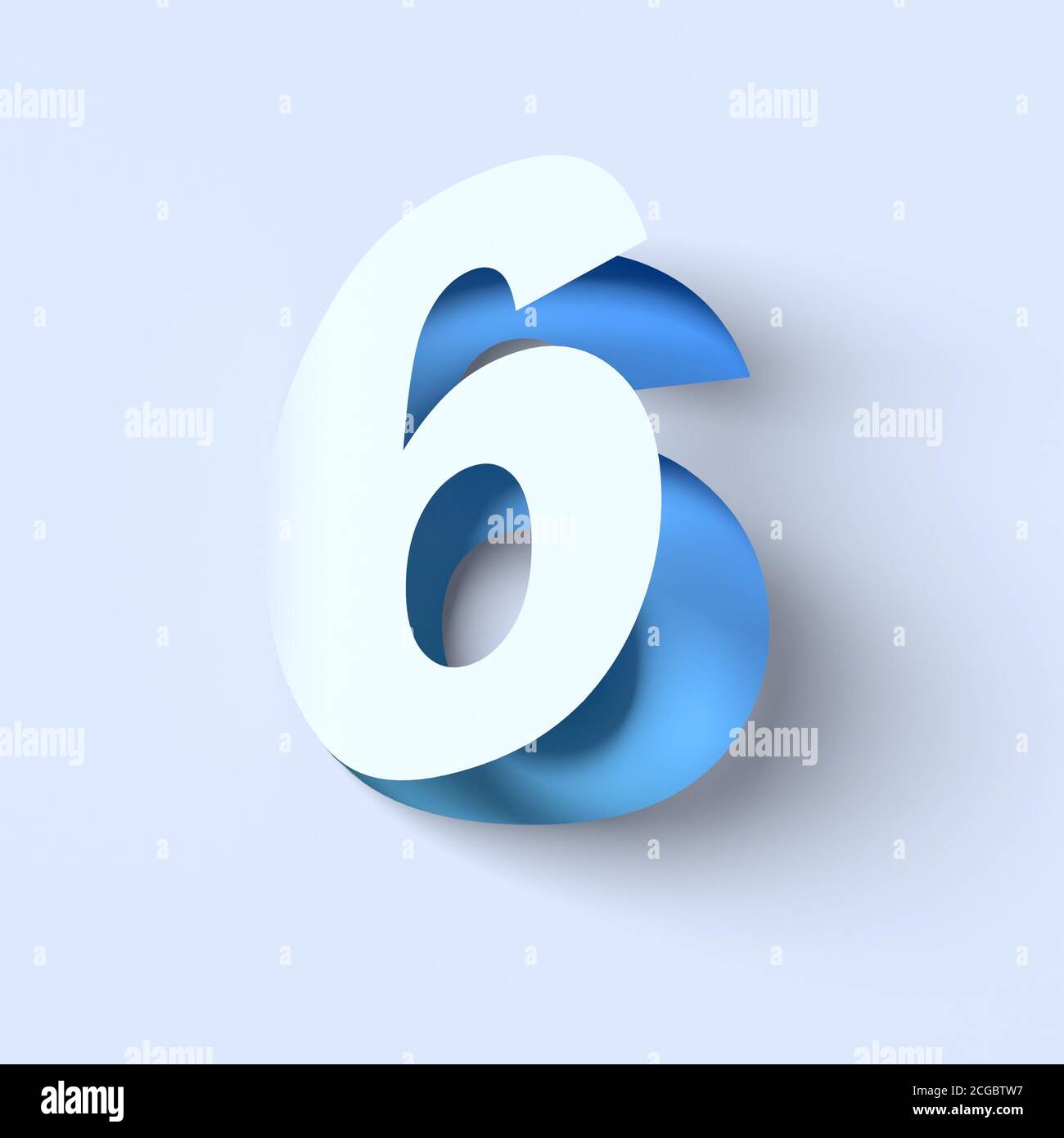 Cut out paper font number 6 Stock Photo - Alamy