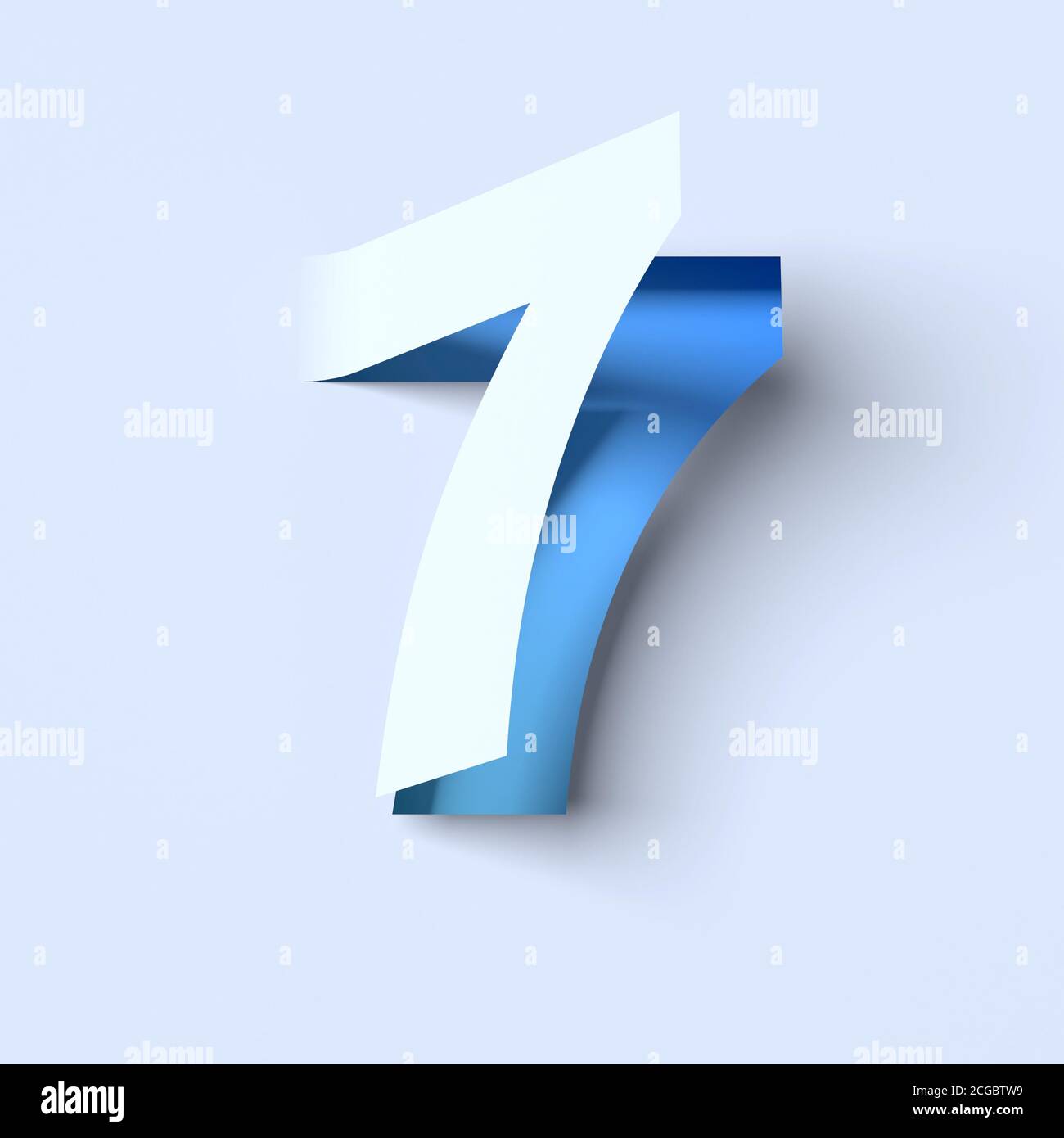 Cut out paper font number 7 Stock Photo - Alamy