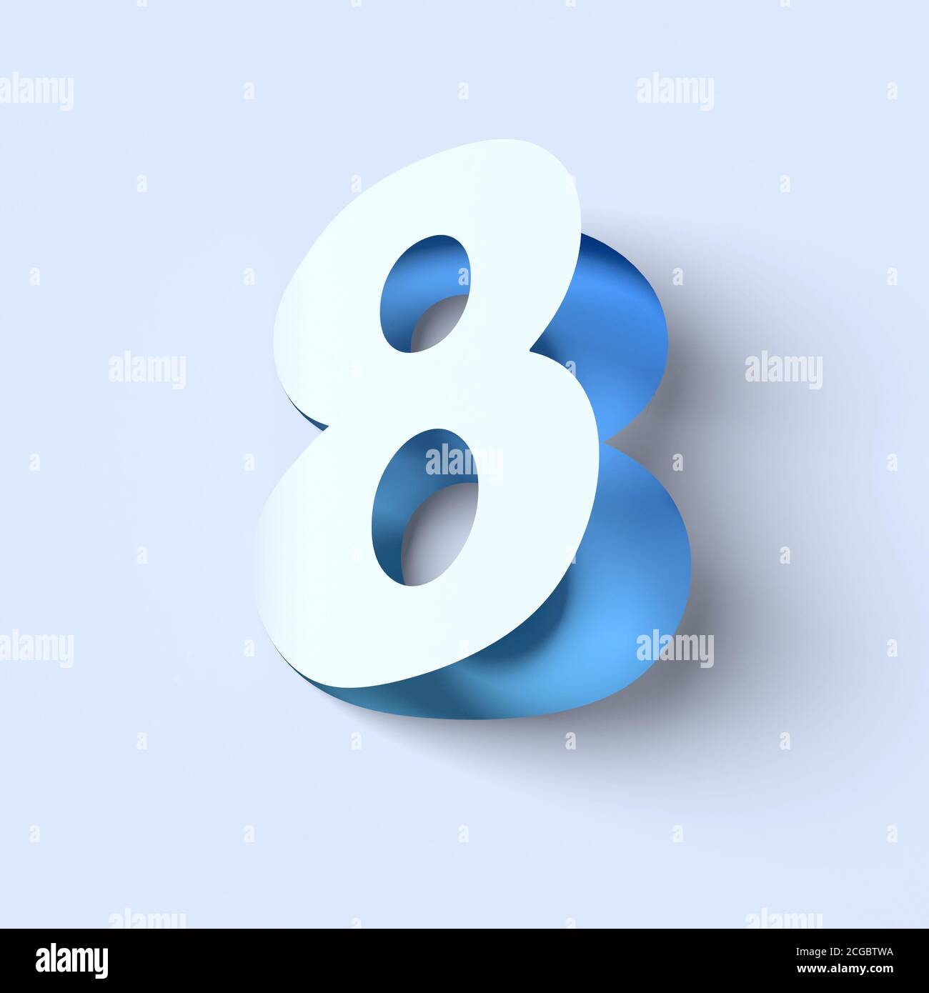 Cut out paper font number 8 Stock Photo - Alamy