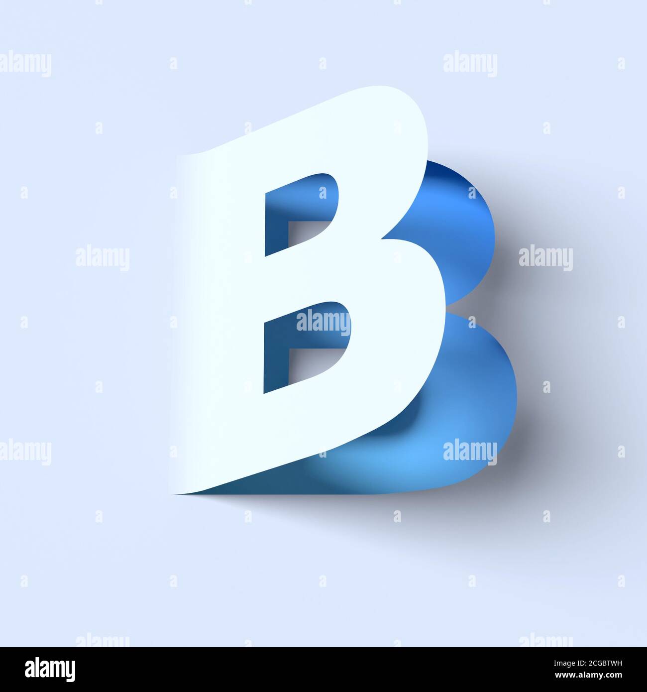 Cut out paper font letter B Stock Photo - Alamy