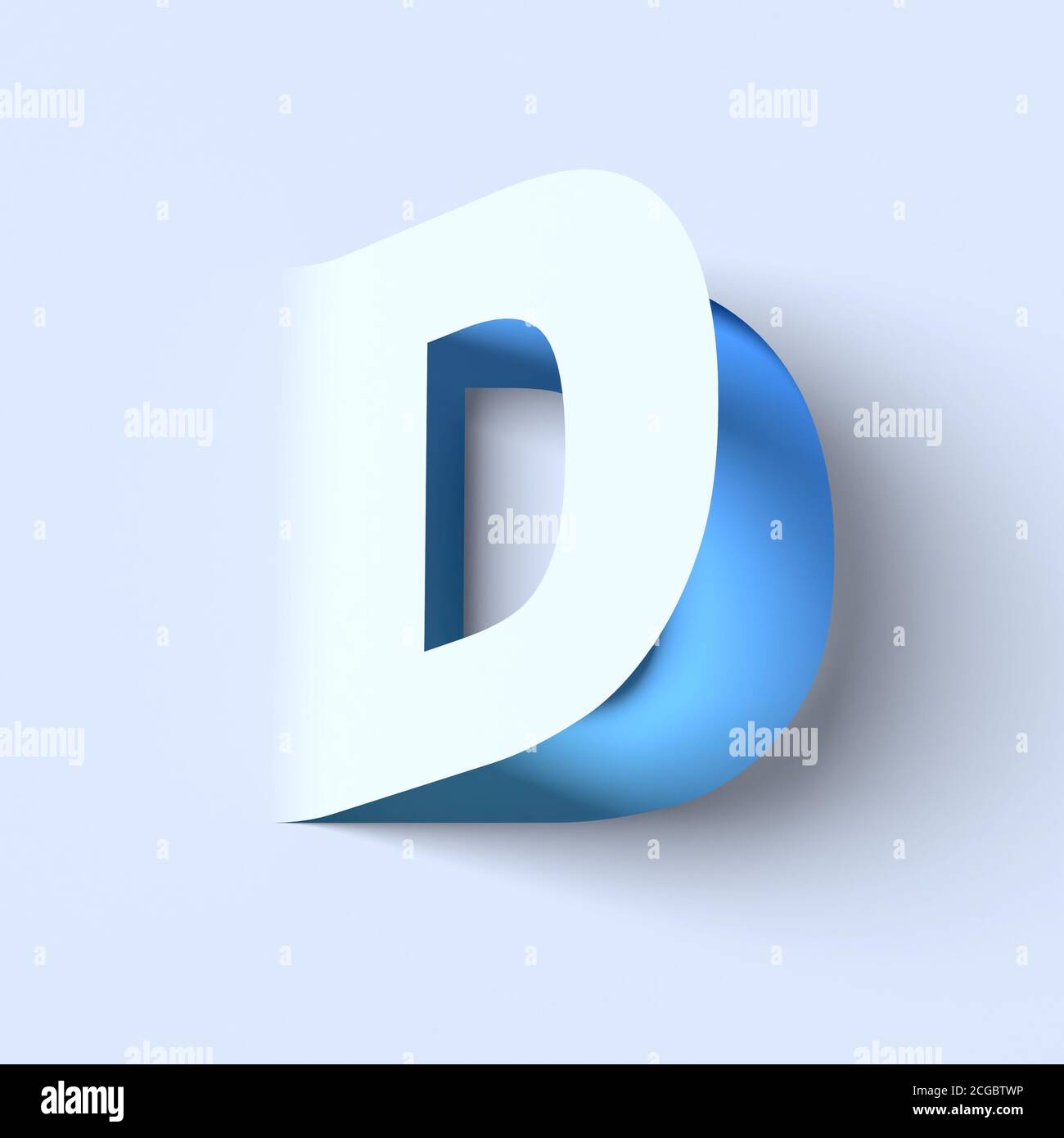 Cut out paper font letter D Stock Photo - Alamy