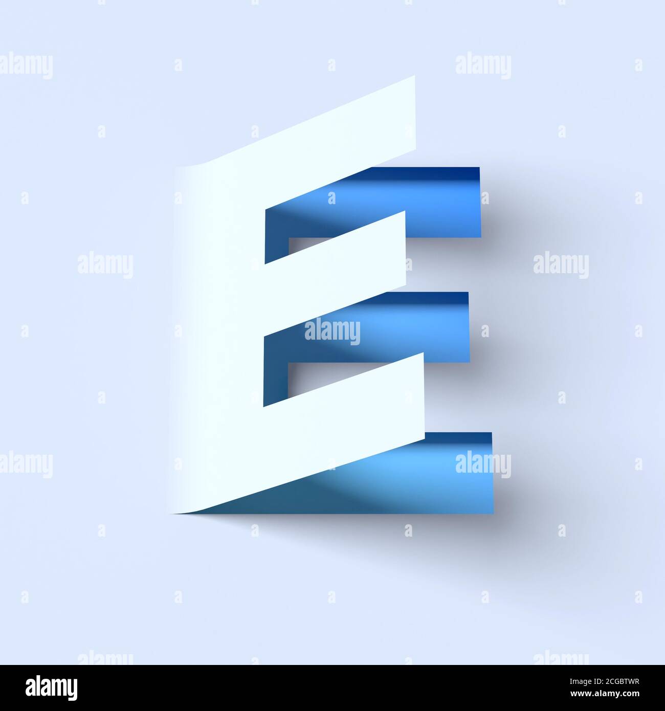 Cut out paper font letter E Stock Photo - Alamy