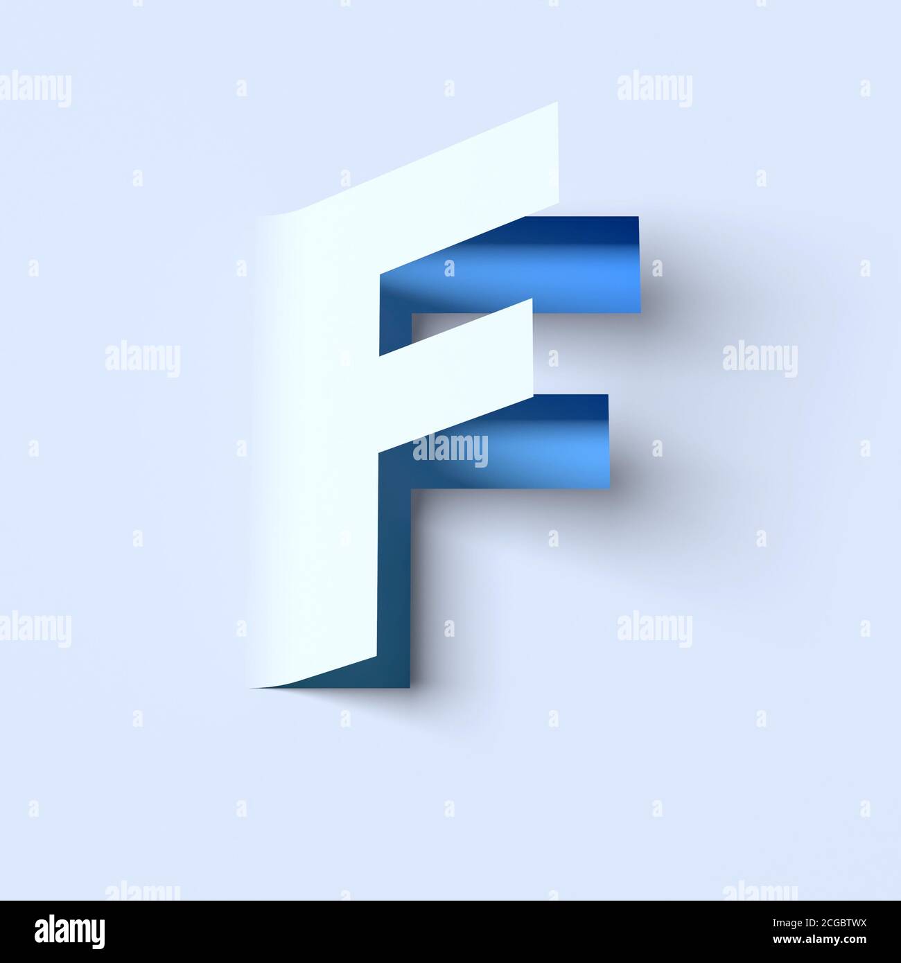 Cut out paper font letter F Stock Photo - Alamy