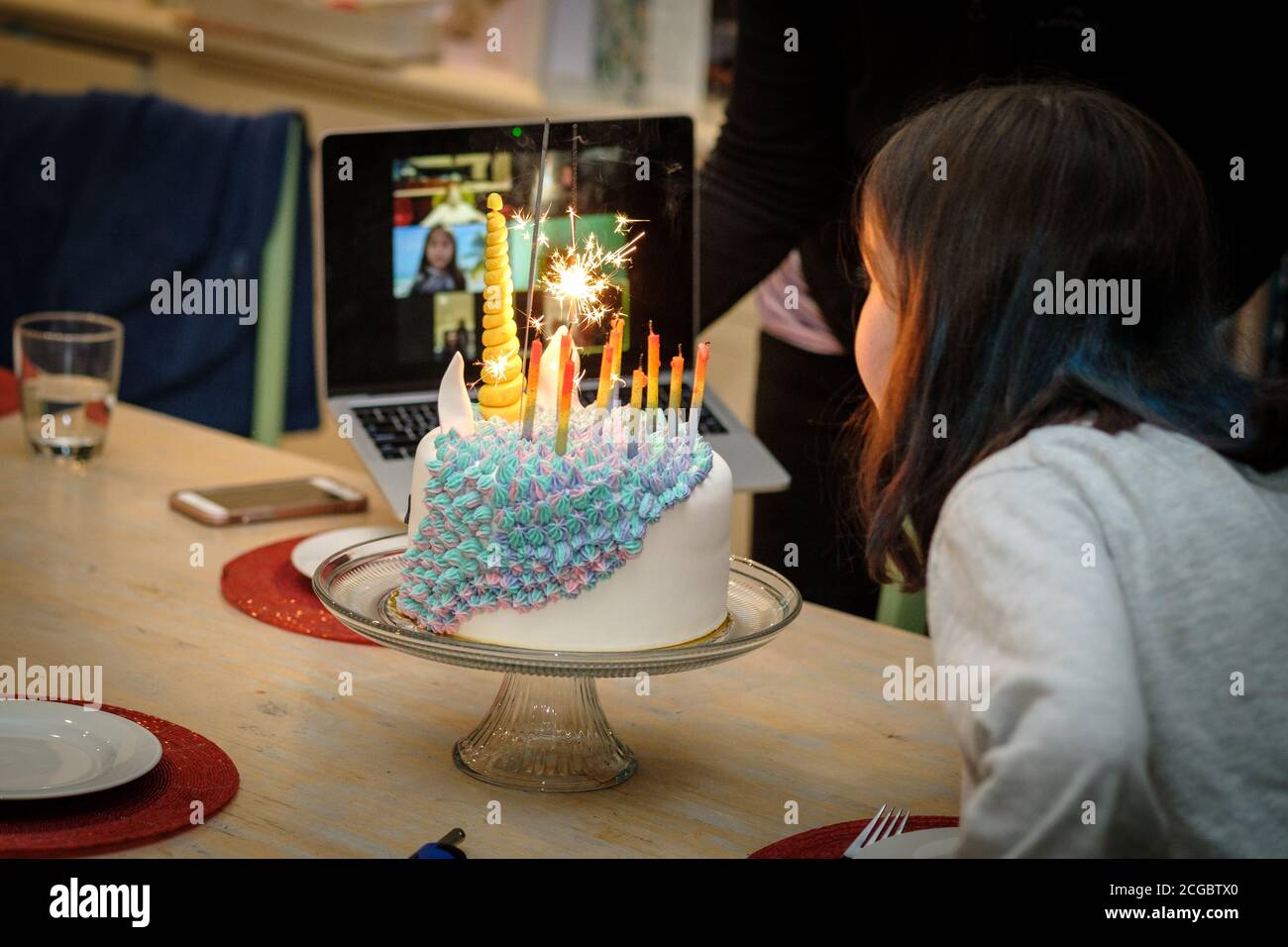 A child's Birthday party being held online (Zoom) during COVID-19 ...