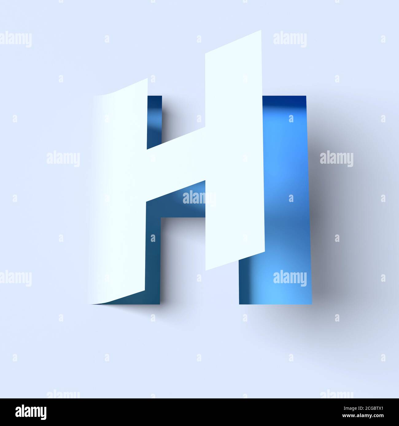 Cut out paper font letter H Stock Photo - Alamy