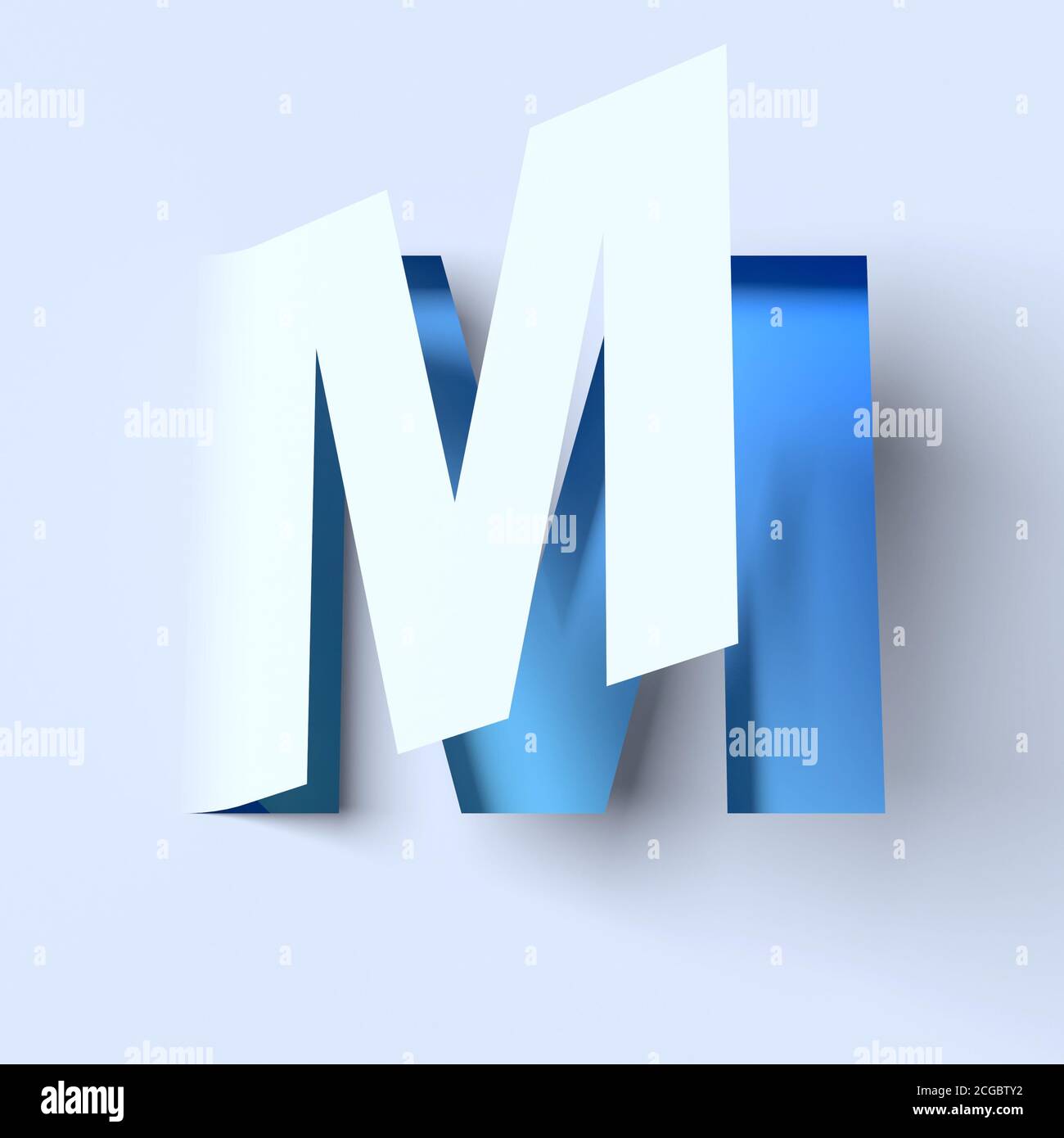 Cut out paper font letter M Stock Photo - Alamy