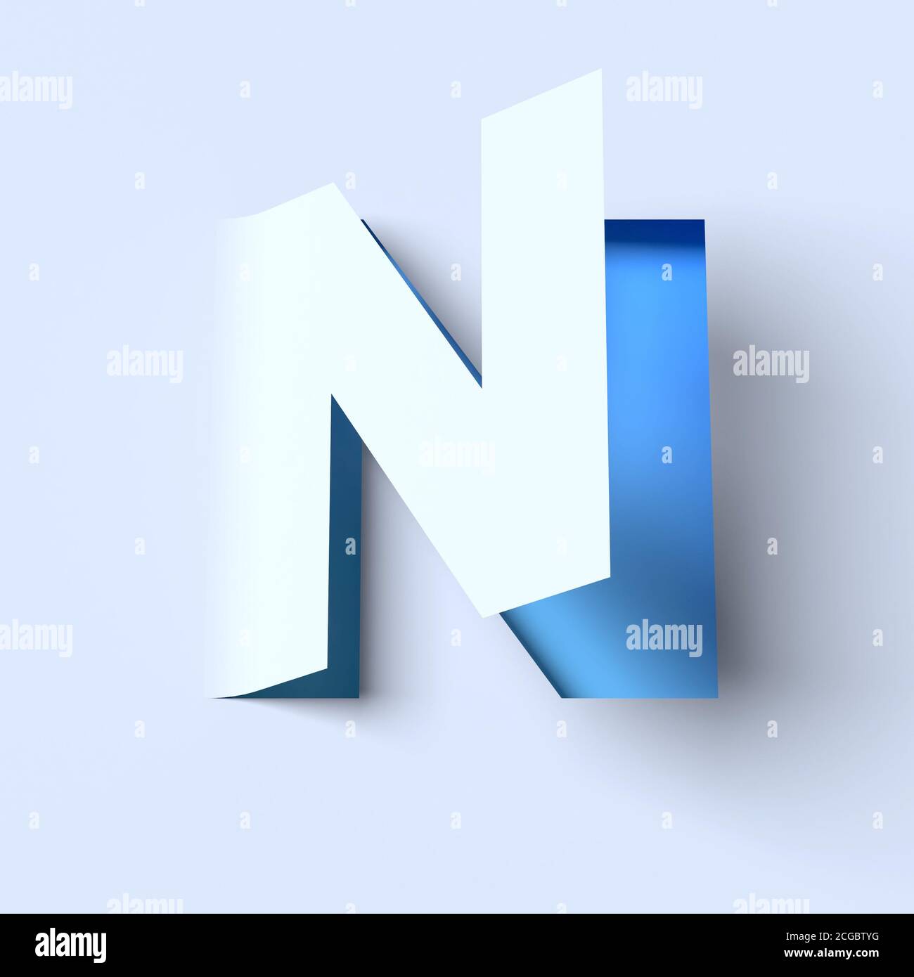 Cut out paper font letter N Stock Photo - Alamy