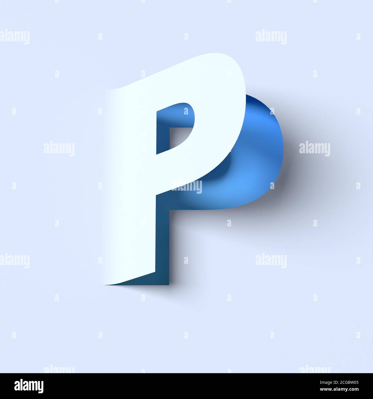 Cut out paper font letter P Stock Photo - Alamy