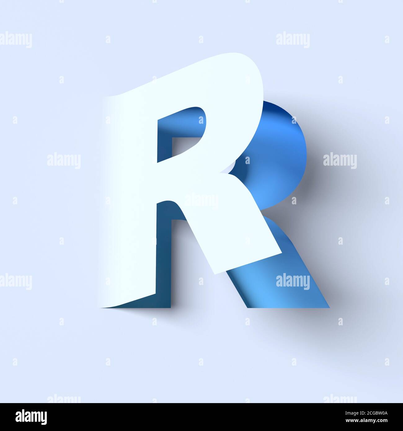 Cut out paper font letter R Stock Photo - Alamy