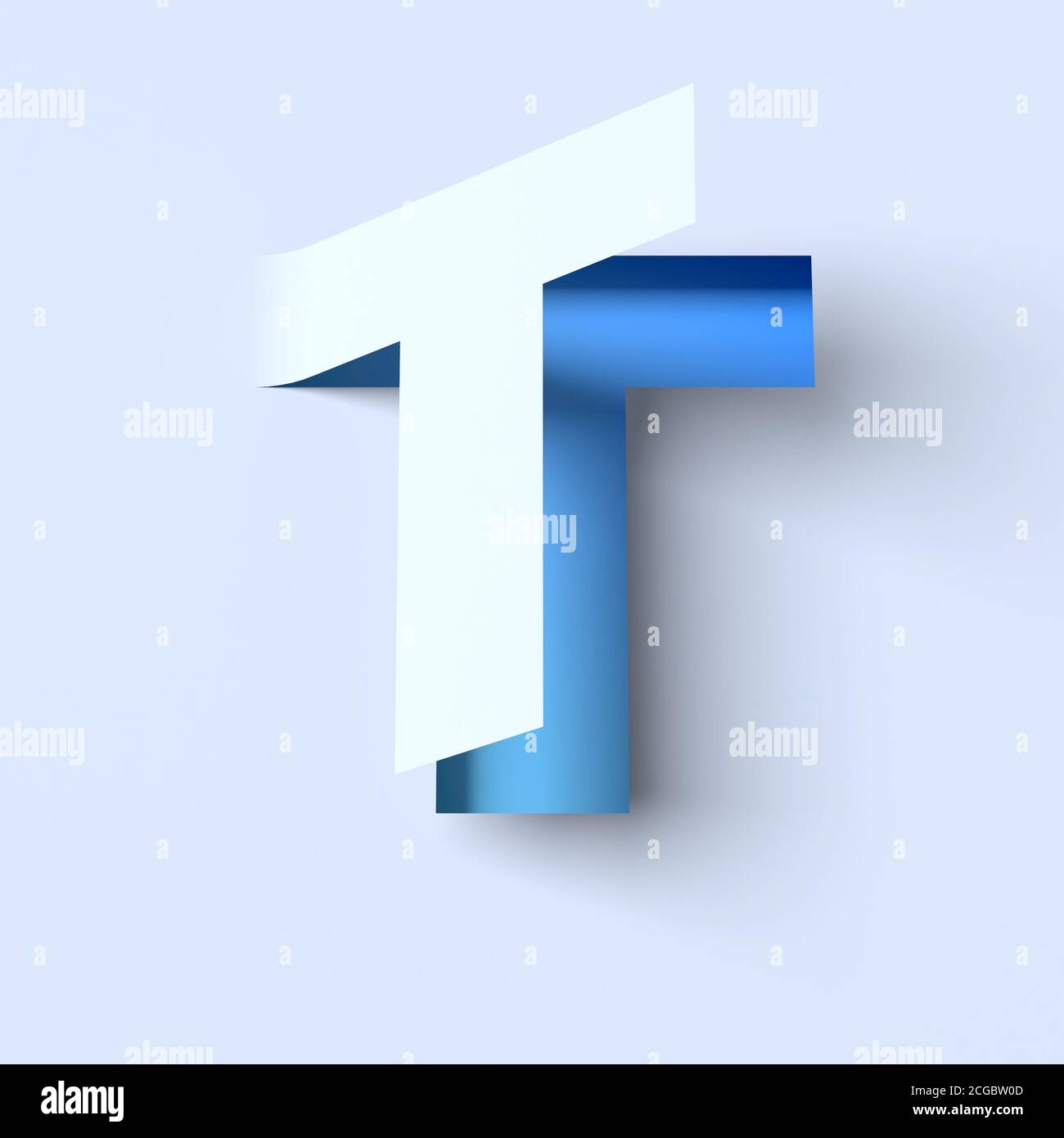 Cut out paper font letter T Stock Photo - Alamy