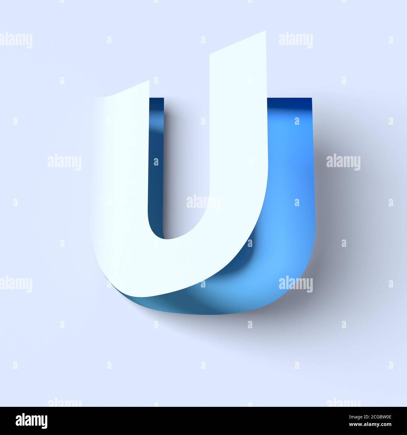 Cut out paper font letter U Stock Photo - Alamy