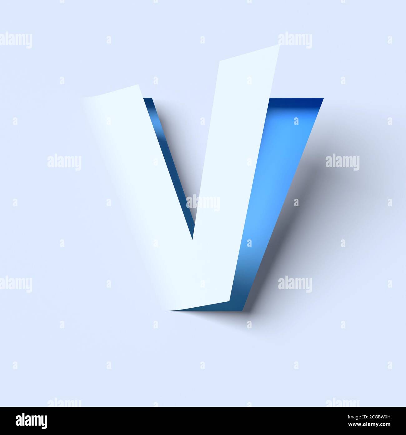 Cut out paper font letter V Stock Photo - Alamy