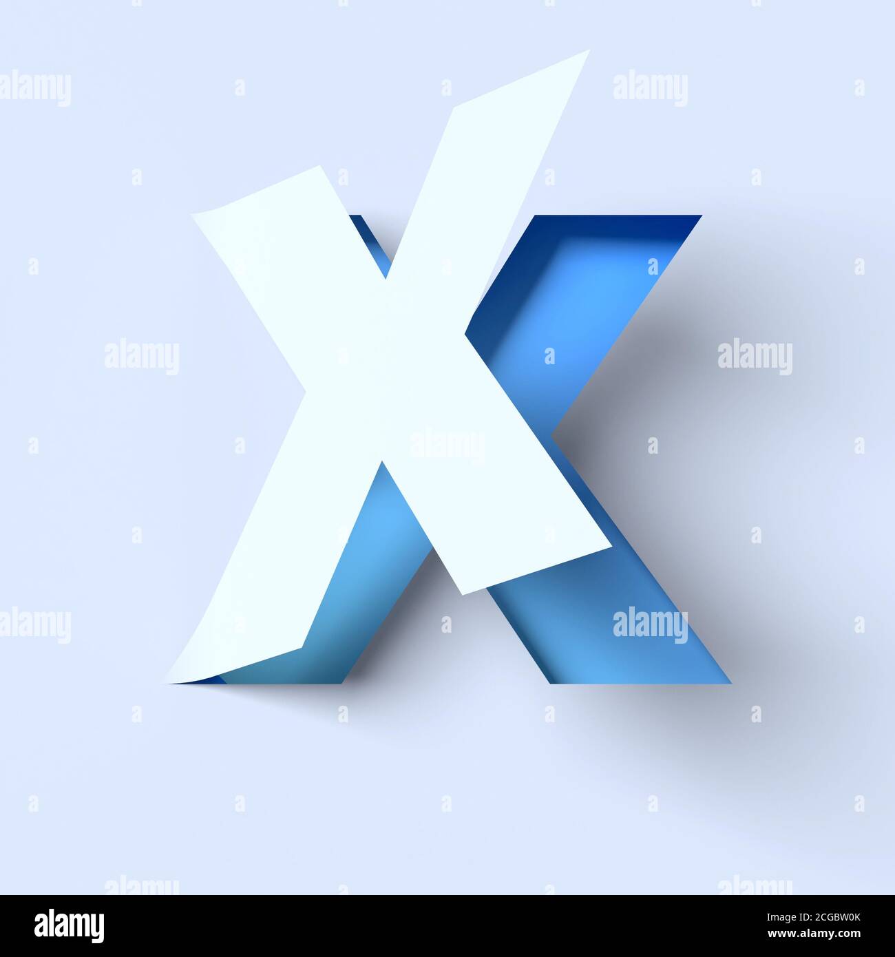 Cut out paper font letter X Stock Photo - Alamy
