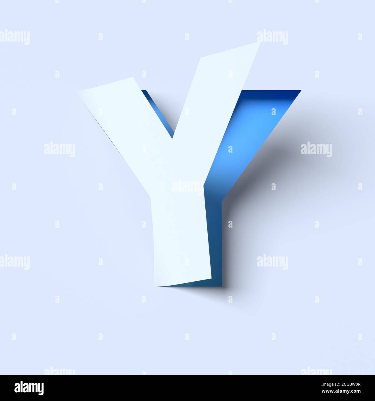 Cut out paper font letter Y Stock Photo - Alamy