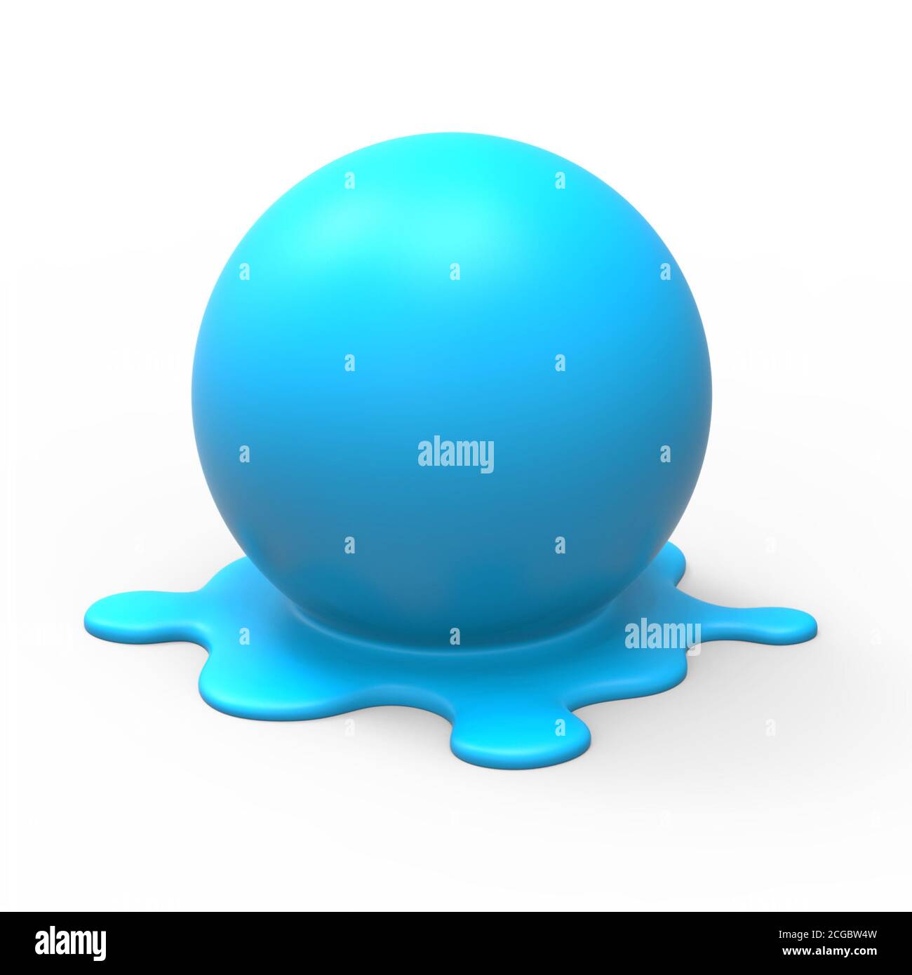 Blue melting sphere 3d rendering Stock Photo - Alamy