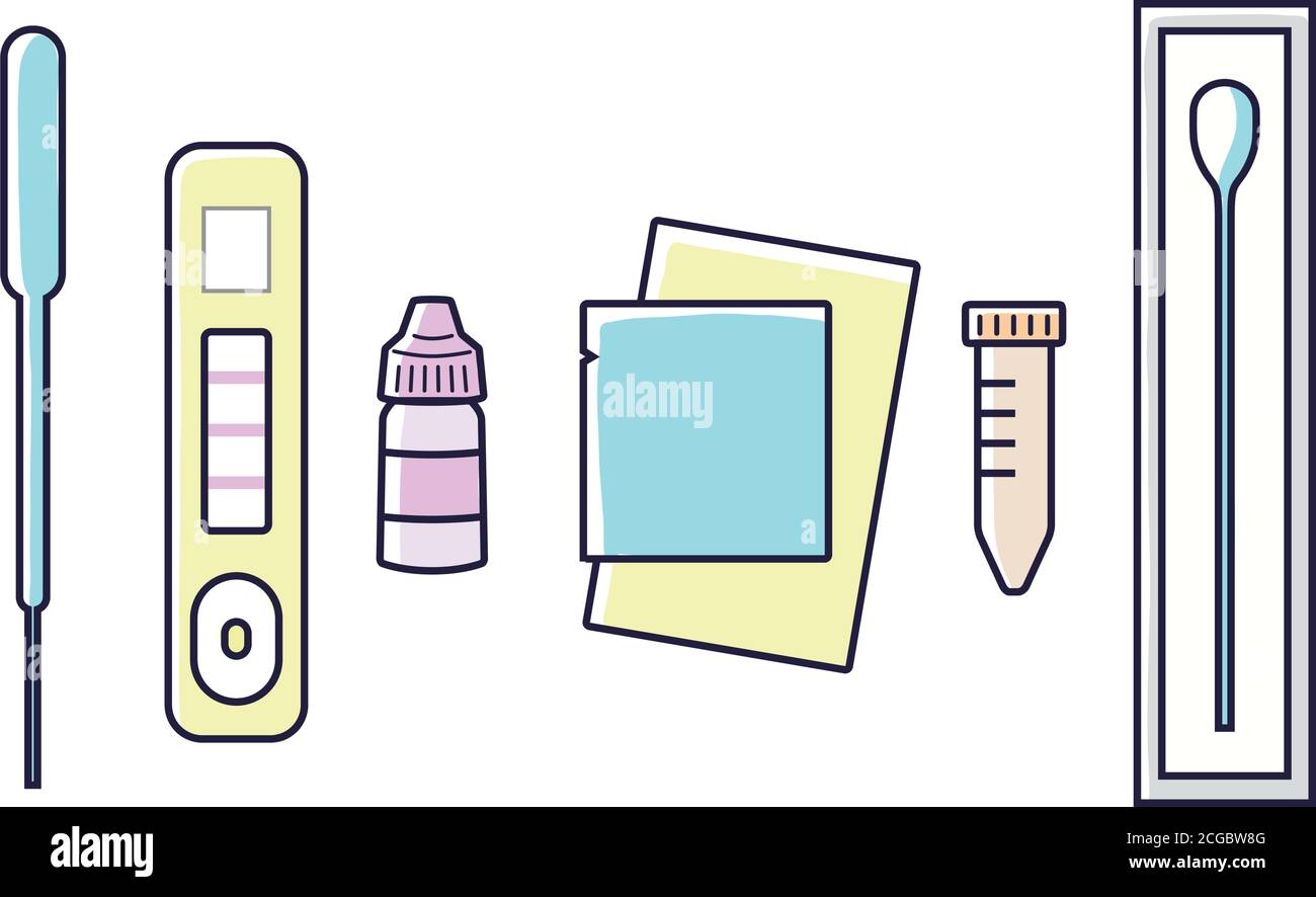 Illustration of a coronavirus rapid test with a Covid-19. Rapid test ...