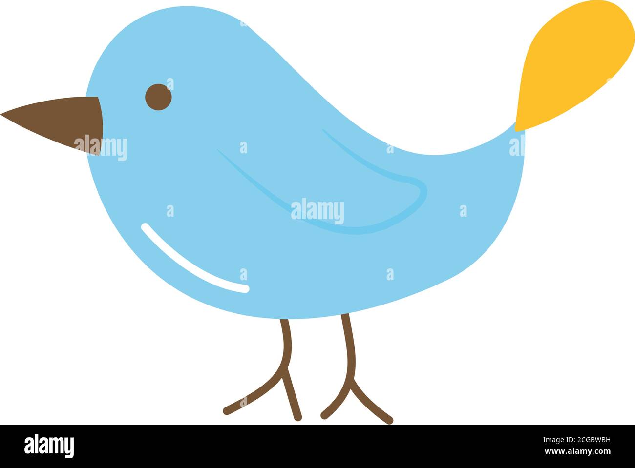 cute bird icon over white background, flat style, vector illustration ...